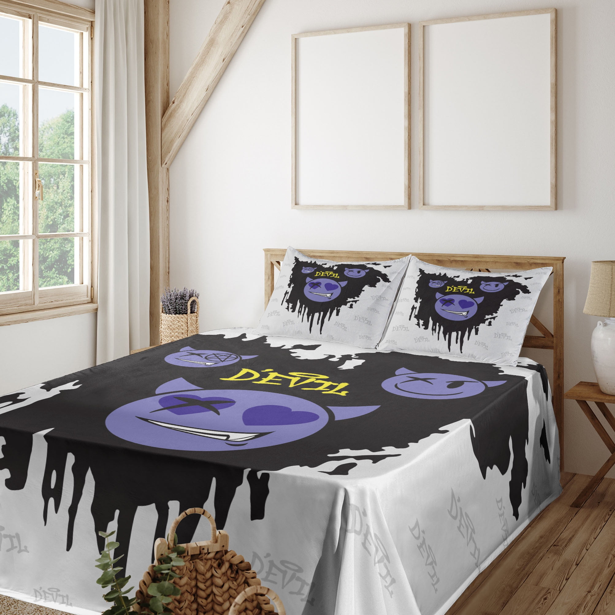 Emoji Sheet Set, Grunge Design Evil Devil Characters and X Shape Eyes ...