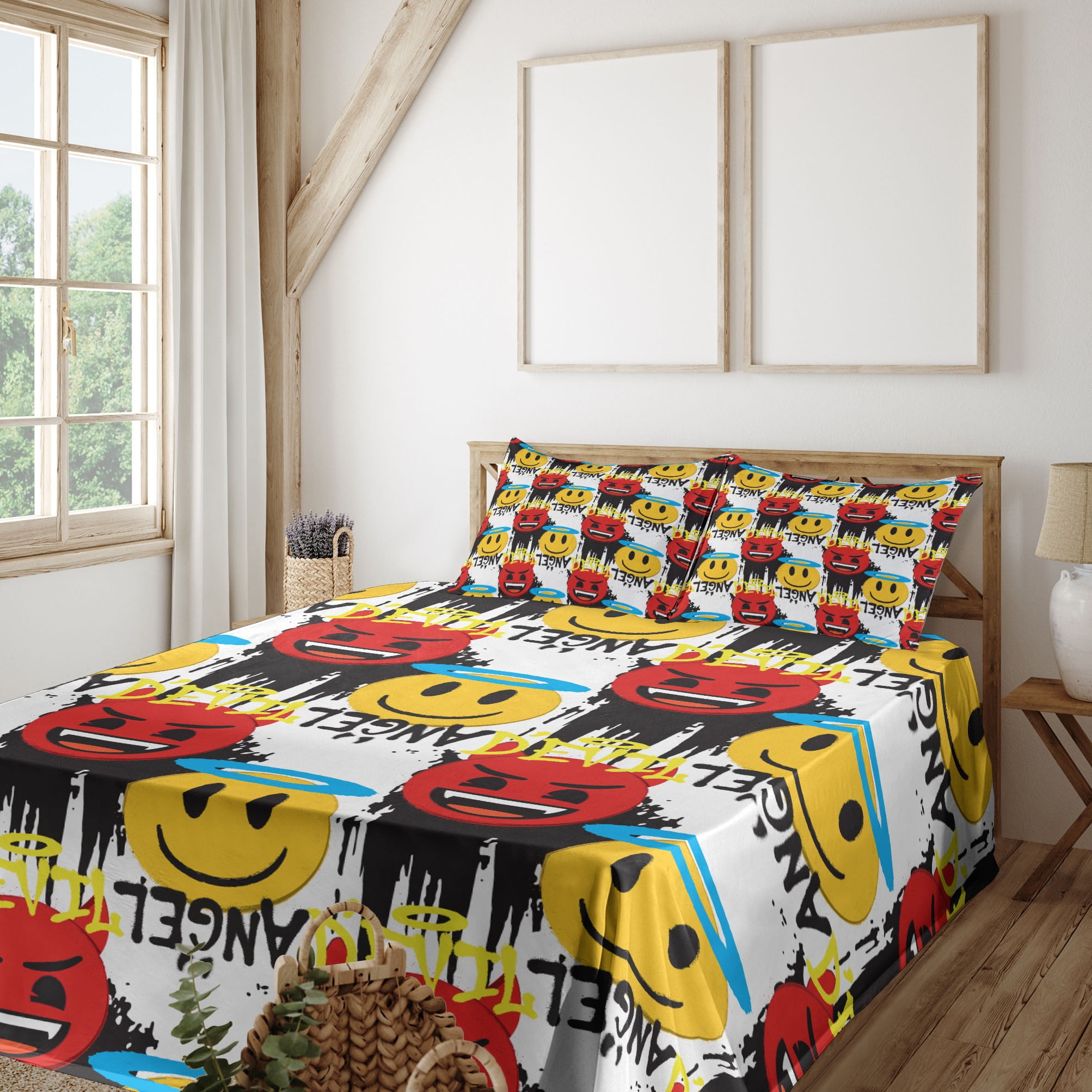 Emoji Sheet Set, Mean and Kind Characters Smiling Laughing Graffiti ...