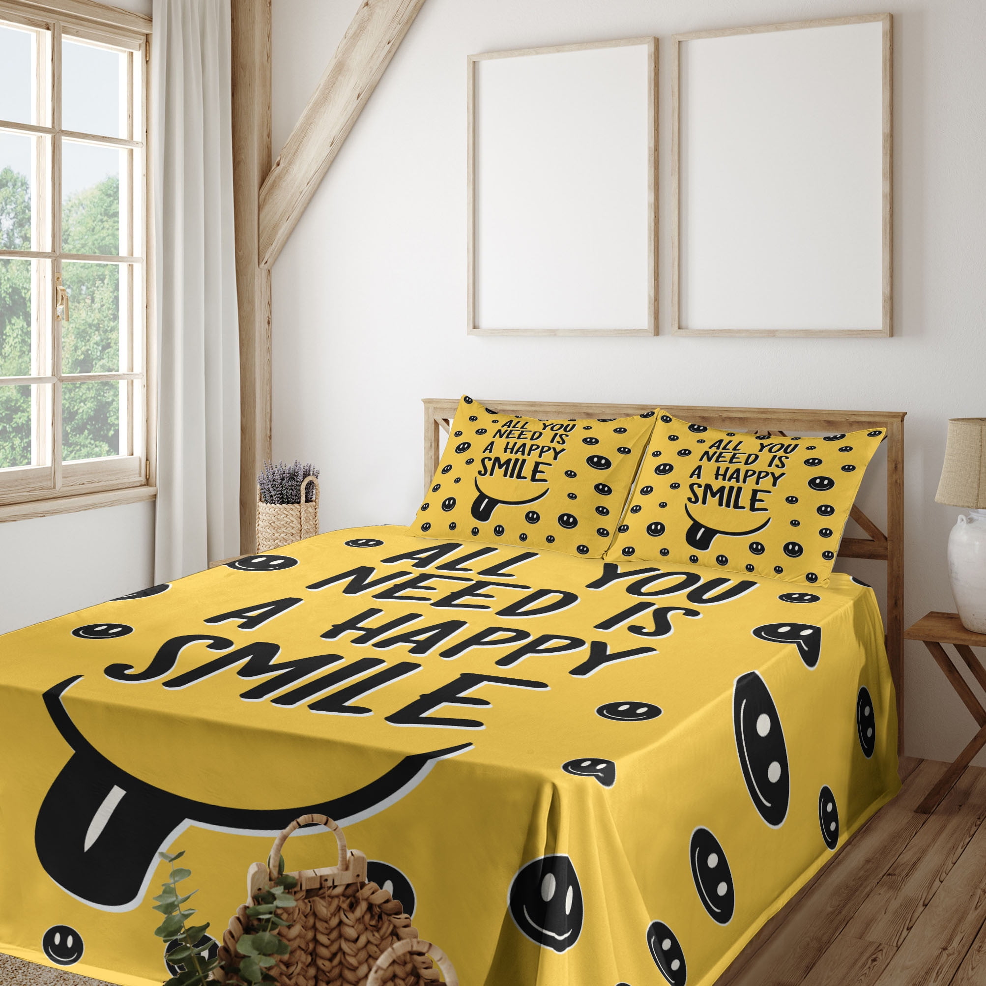 Emoji Sheet Set, Modern Color Palette Art of All You Need is a Happy ...