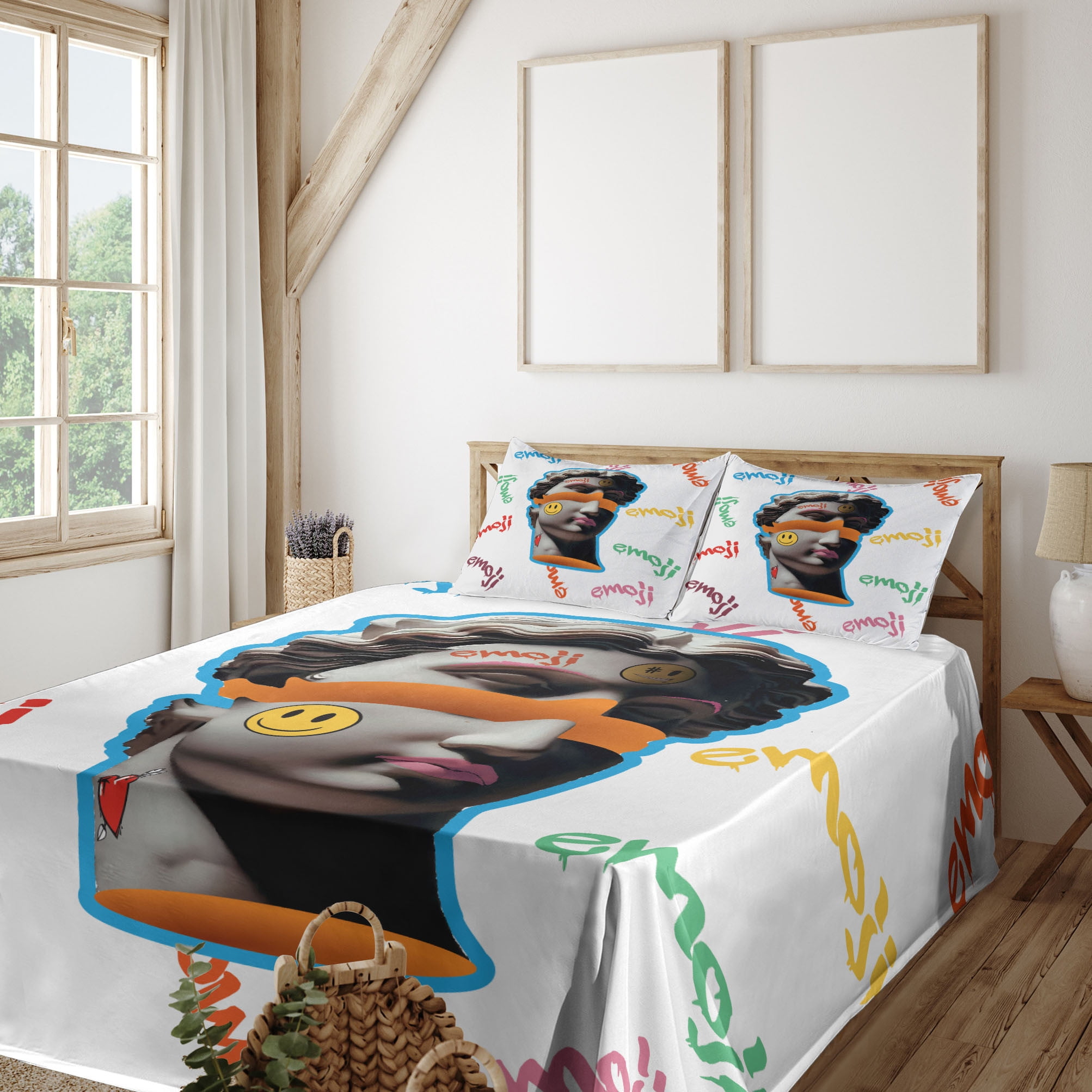 Emoji Sheet Set, Modern Illustration of Antique Sculpture Portrait ...