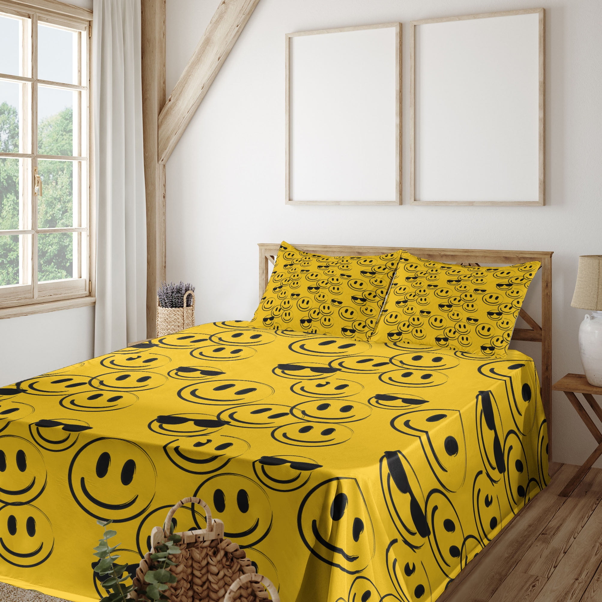 Emoji Sheet Set, Modern Minimalist Pattern of Smiling Happy Faces with ...