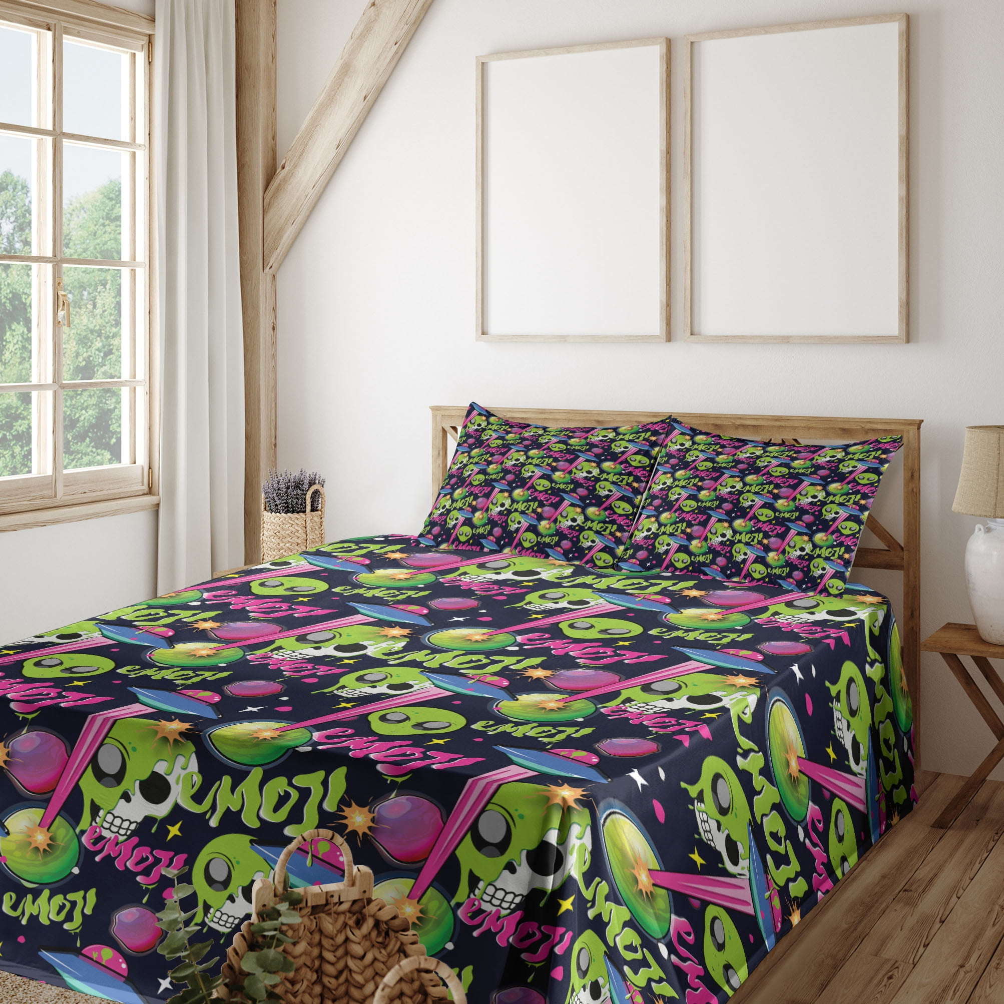 Emoji Sheet Set, Outer Space Adventure Inspirations Alien Skull Planet ...