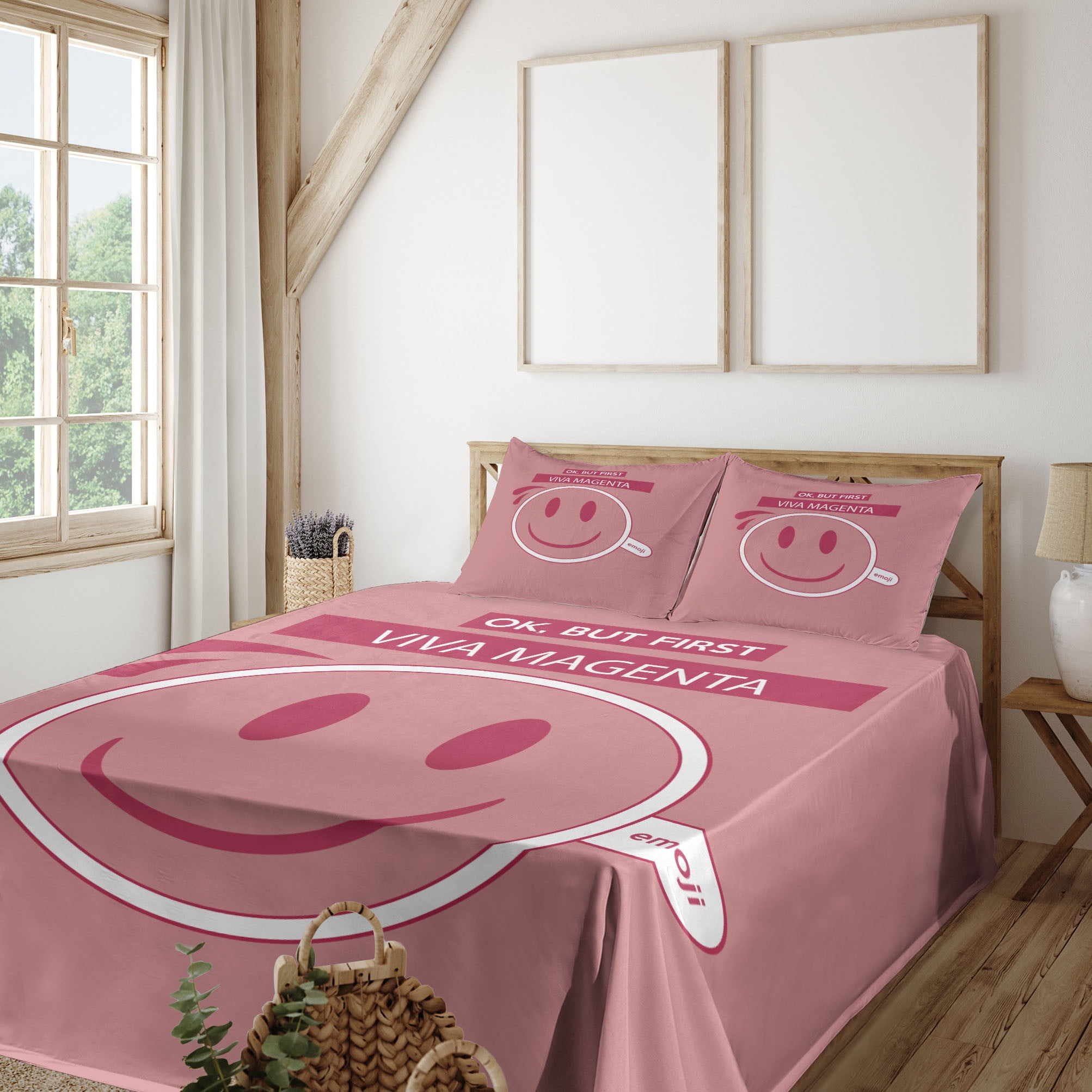 Emoji Sheet Set, Simple Design Modern Ok But First Viva Magenta Writing ...
