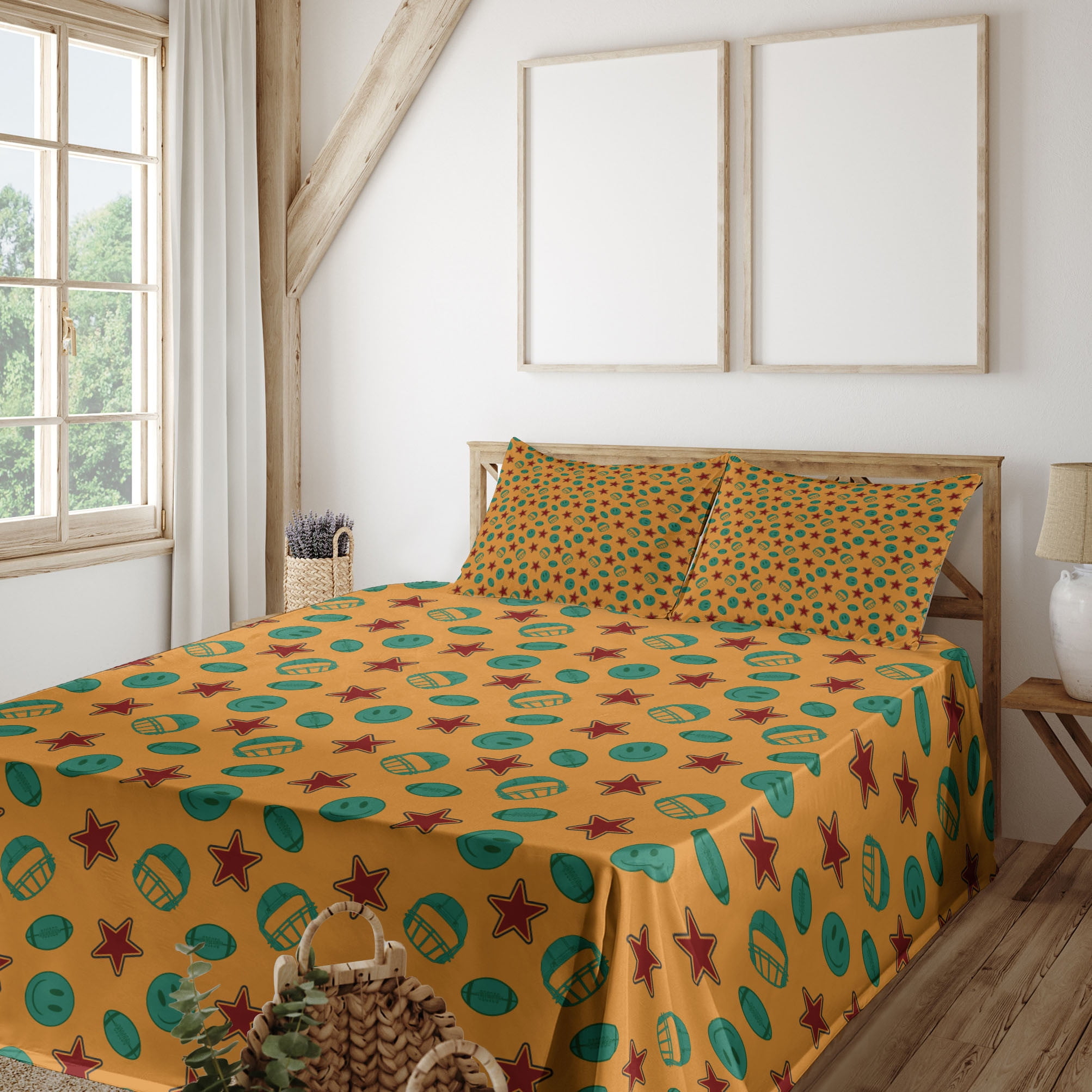 Emoji Sheet Set, Sports Themed Repeating Pattern with Smiling Faces ...