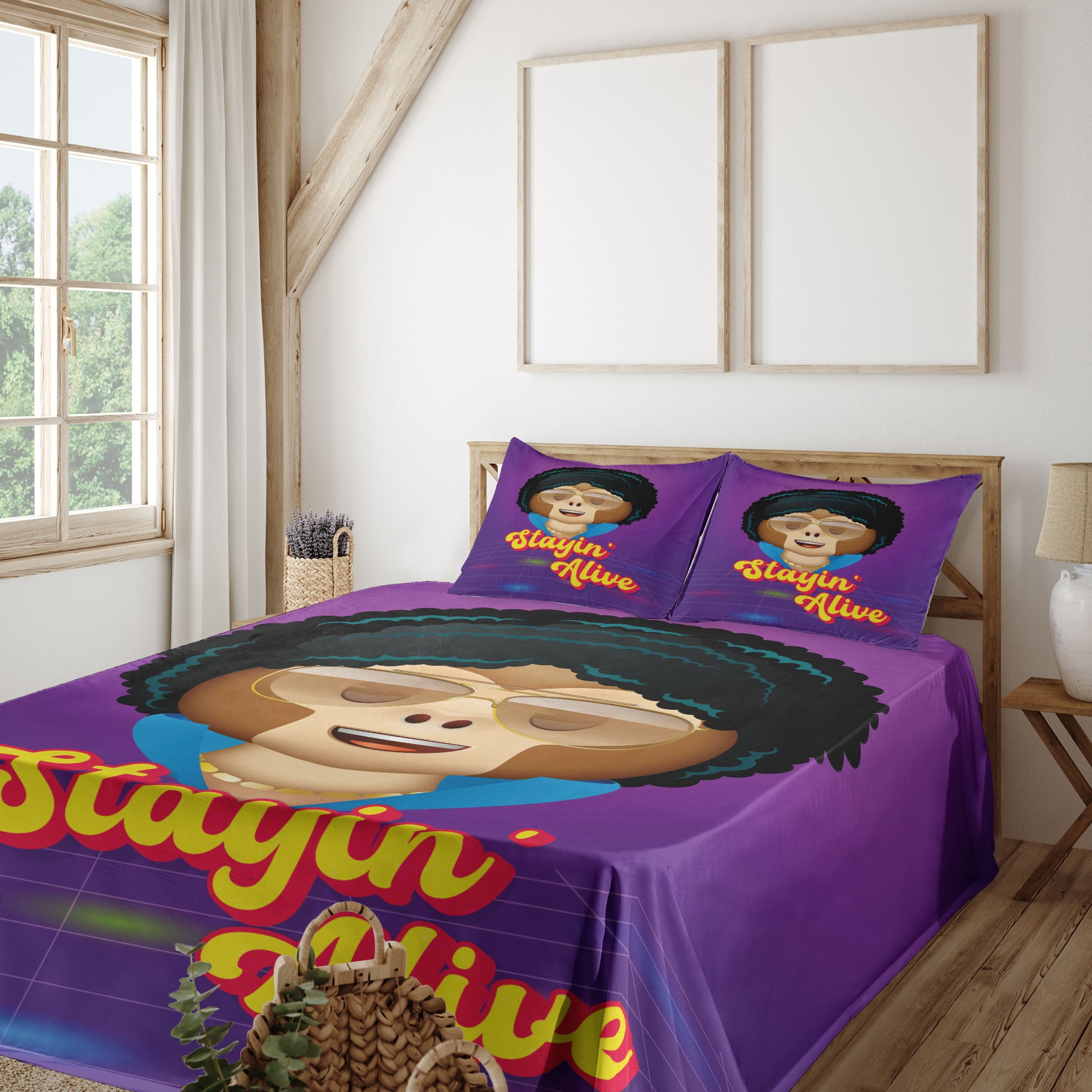 Emoji Sheet Set, Stayin" Alive Lettering Disco Monkey Humorous Themed ...