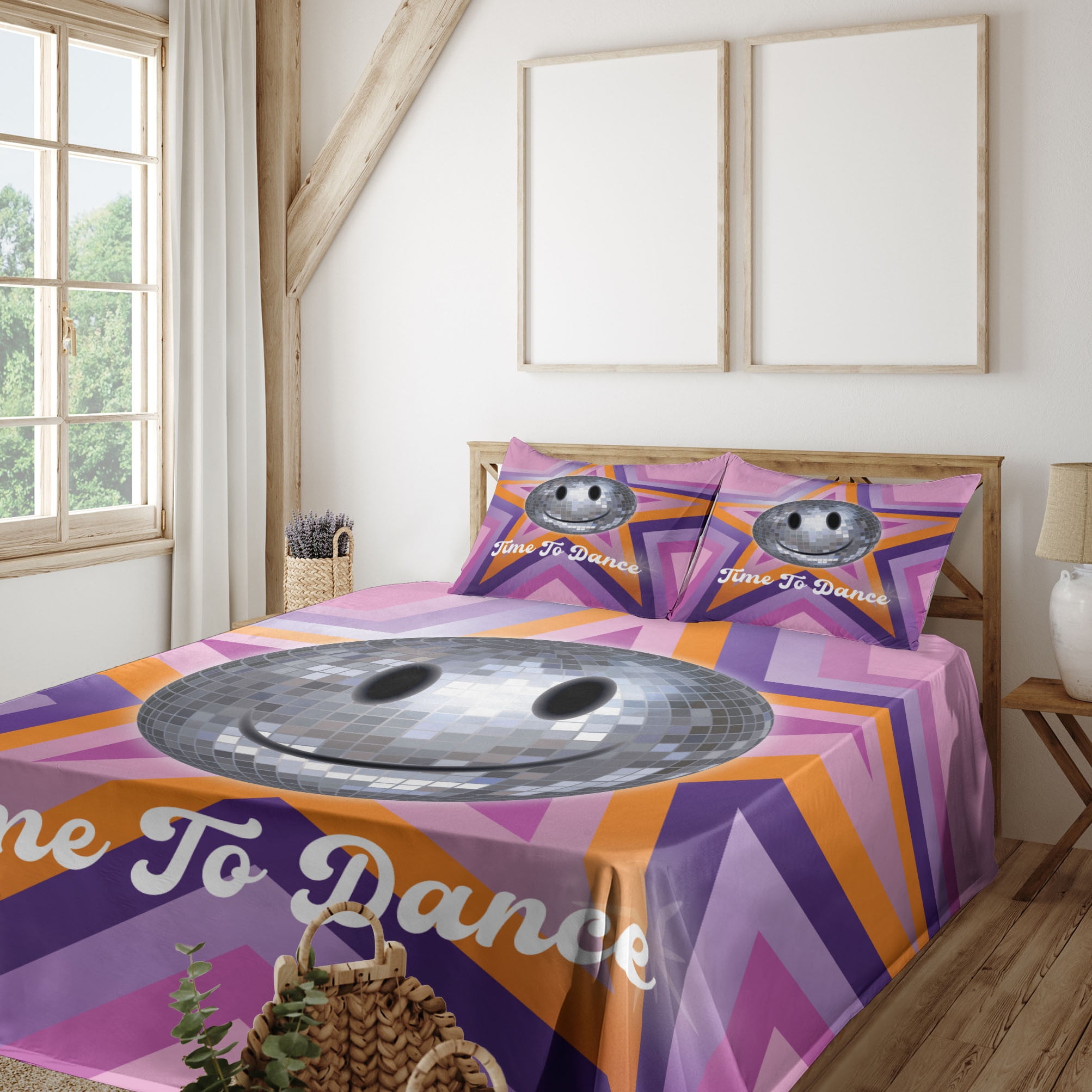 Emoji Sheet Set, Time to Dance Saying with a Happy Smiling Disco Ball ...