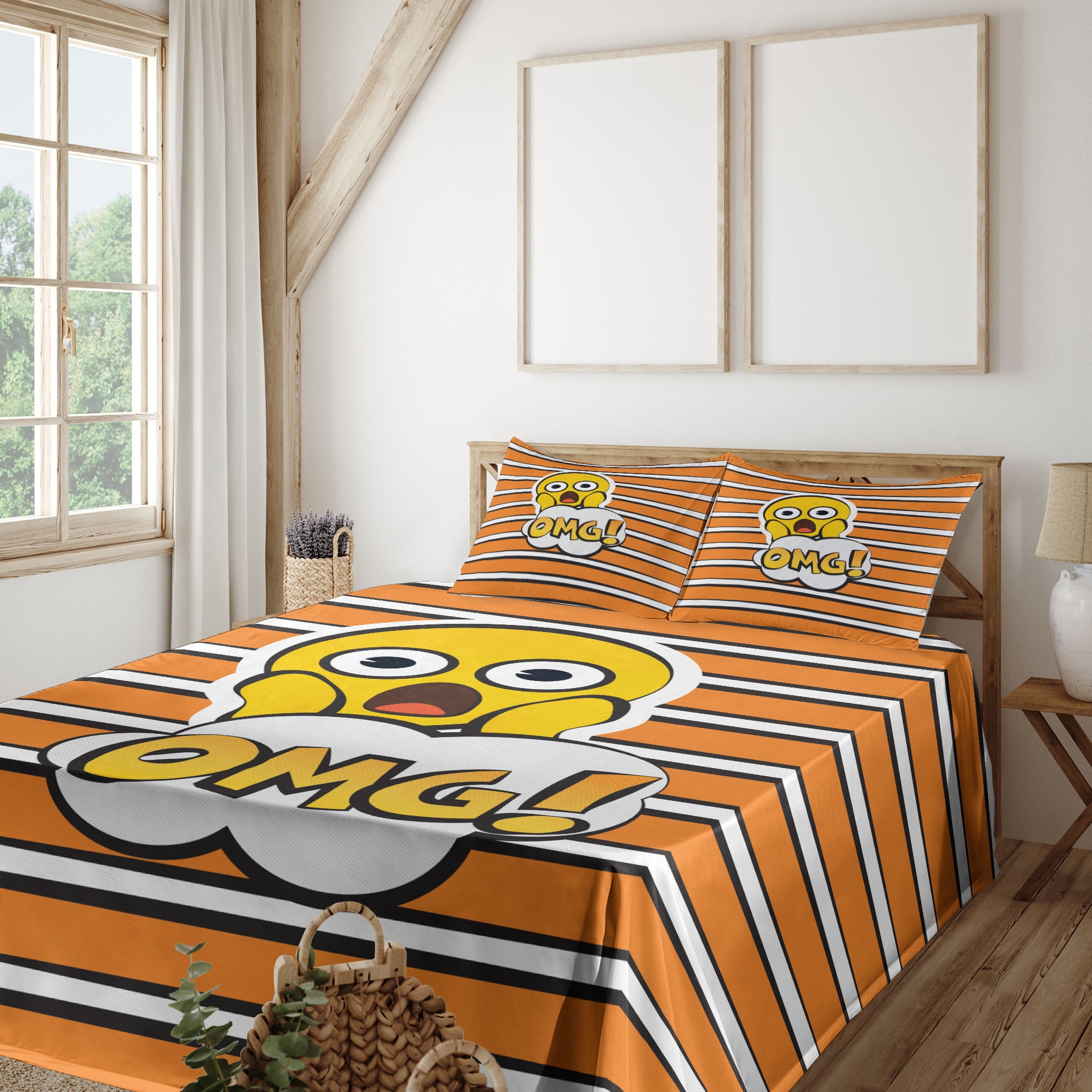 Emoji Sheet Set, Vintage OMG Lettering in Cloud with Shocked Classic ...