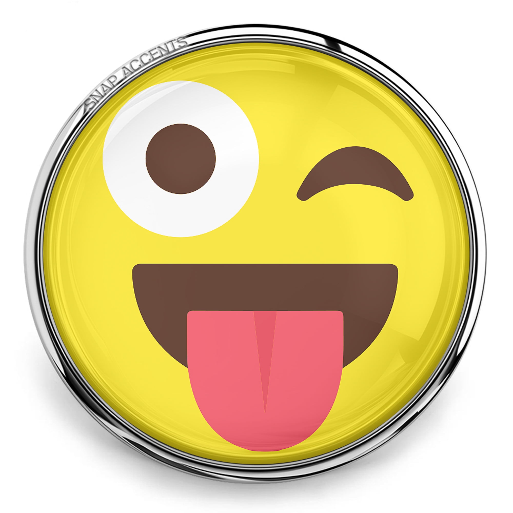 Emoji Silly Face Snap Jewelry Ginger Charm Button Fits Custom Necklaces ...