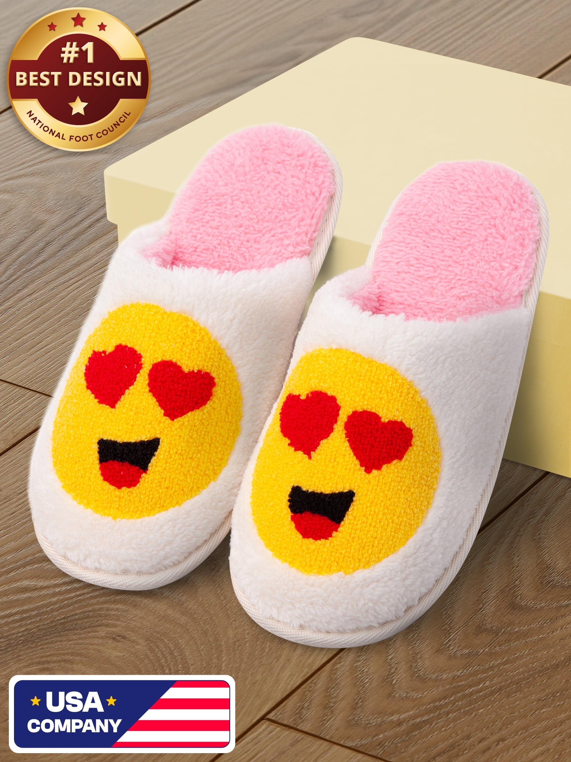 Bergman Kelly Emoji Slippers for Women, Fuzzy Plush Bedroom Shoes ...