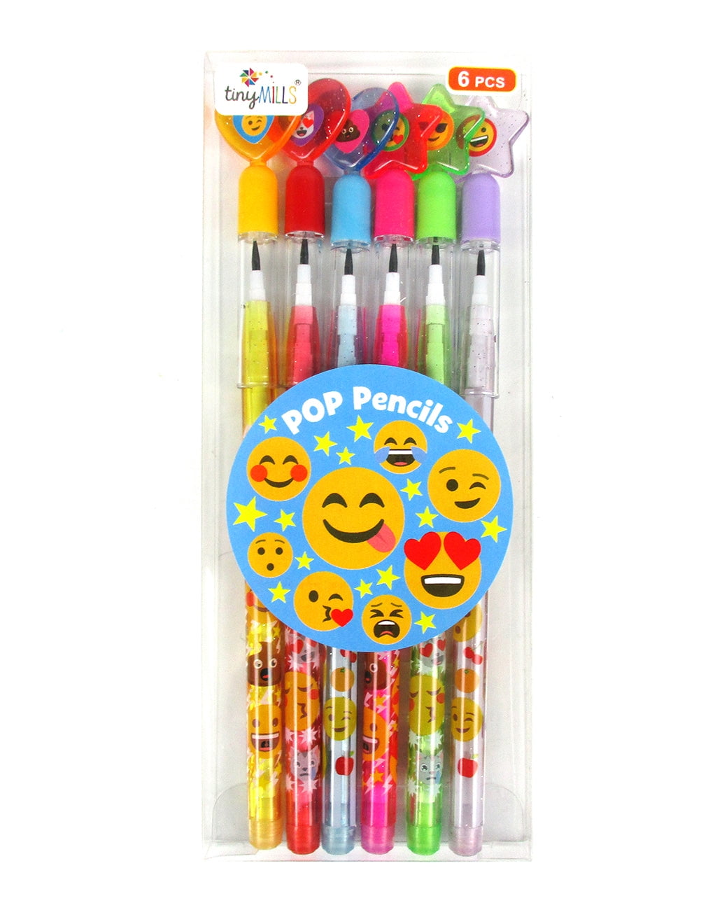 Emoji Stackable Point Pencils - Set of 6 - Walmart.com