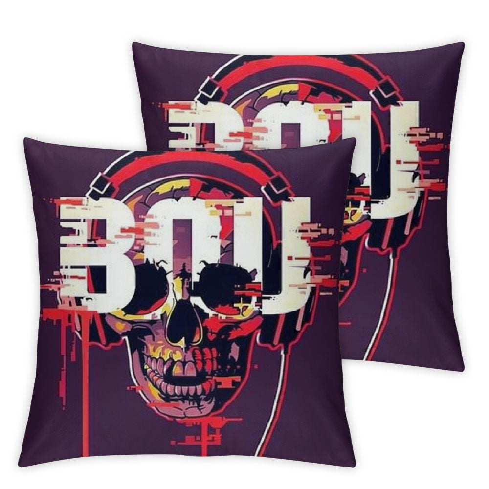 Emoji Throw Pillow Cushion Cover, Futuristic Cartoon Hacker Monkey with ...