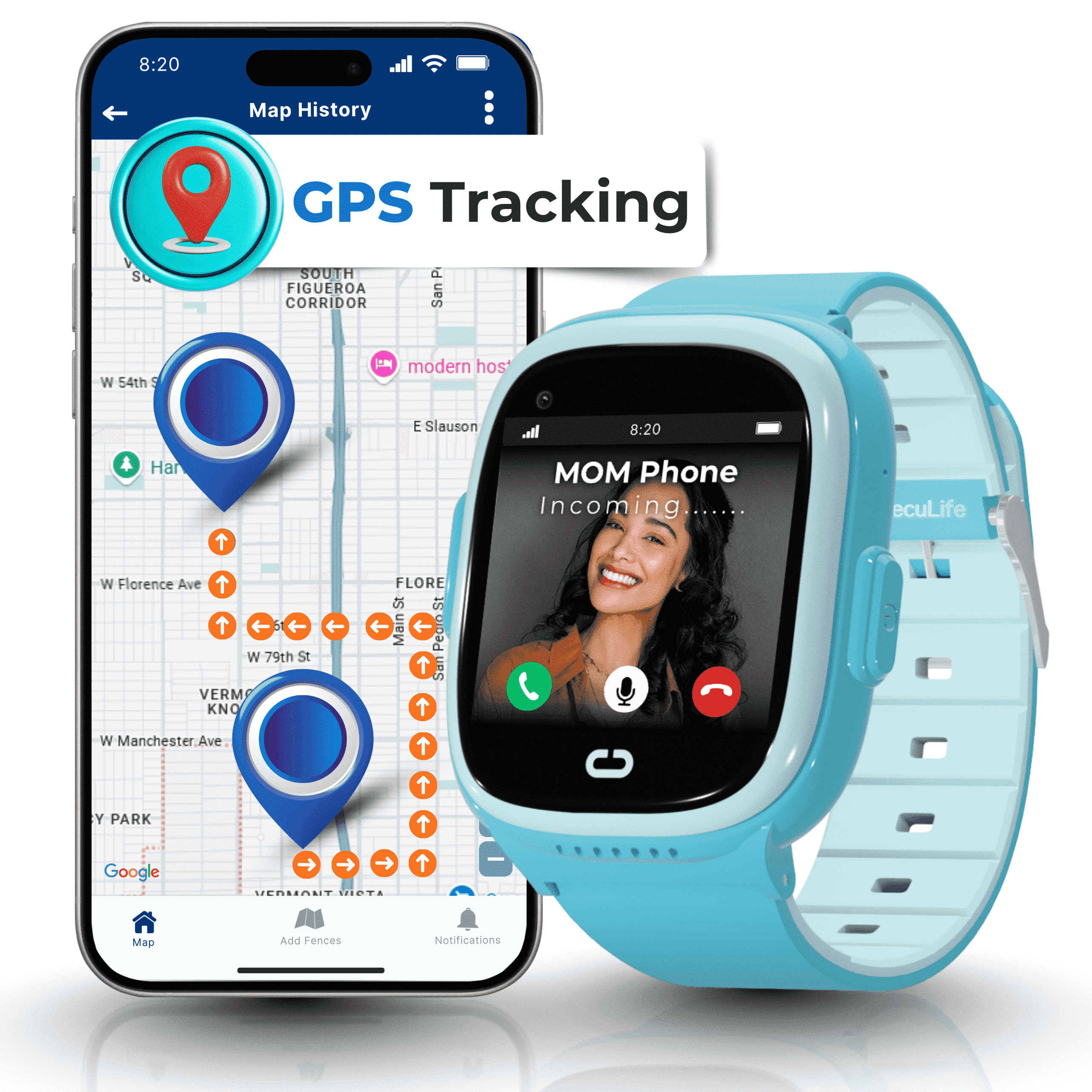 EmojiKidz 2025 Kids Smartwatch, Real-Time GPS, SOS Button, Camera, 4G ...