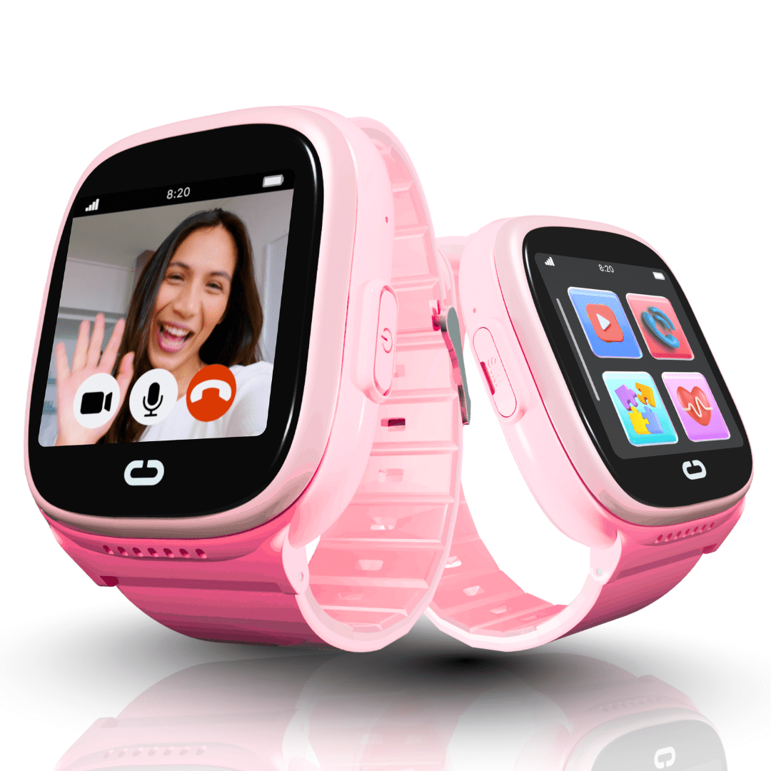 EmojiKidz 2025 Pink Smartwatch for Kids with GPS, Calling, Camera, and ...
