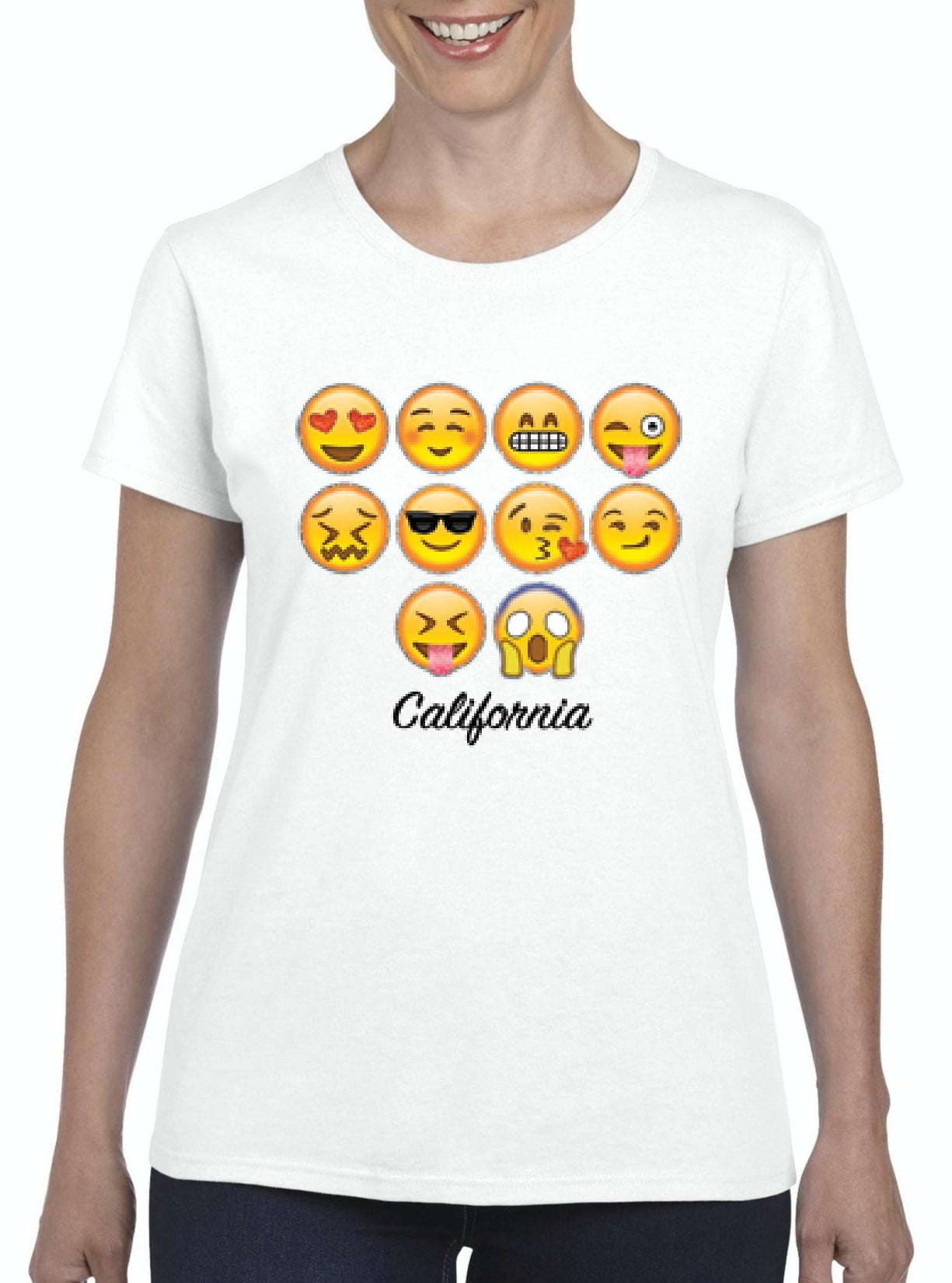 Emojis T-Shirt California Womens Shirts - Walmart.com
