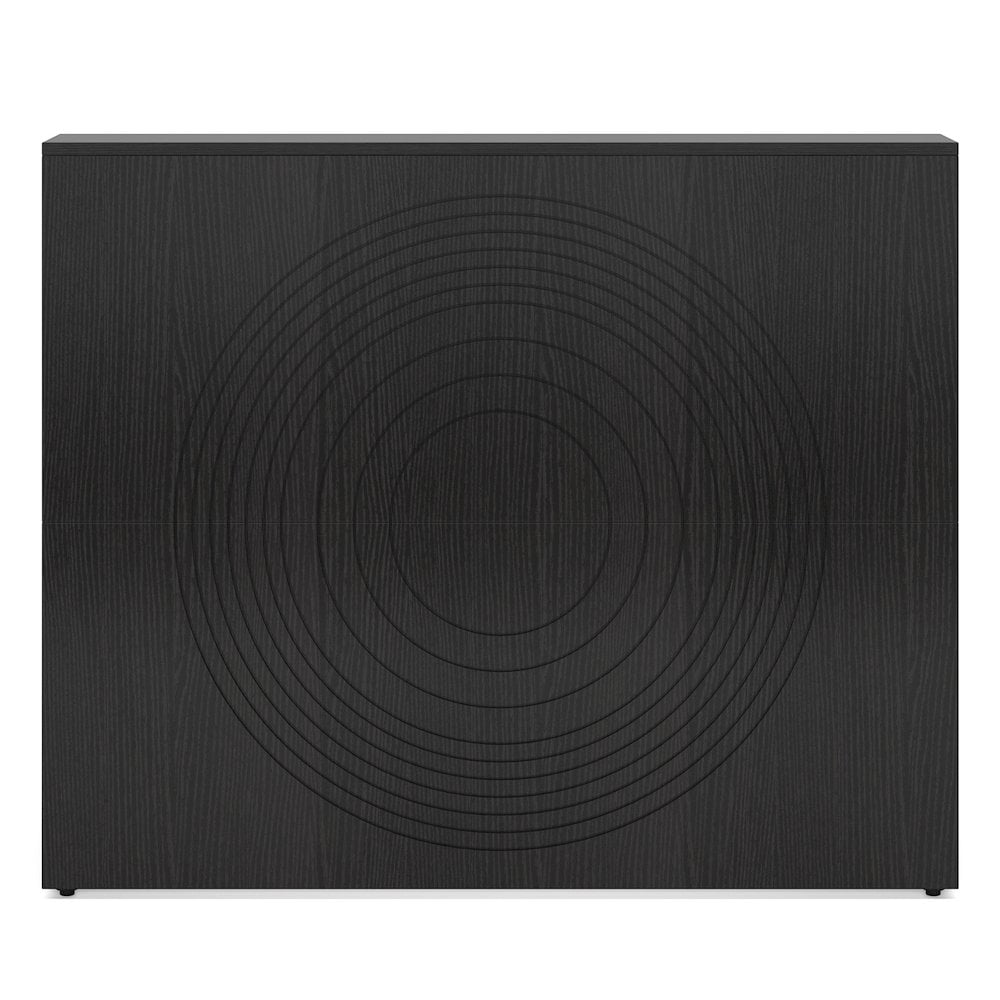 Emoottoo 47" Modern Black Reception Desk - Counter with Privacy Panels ...