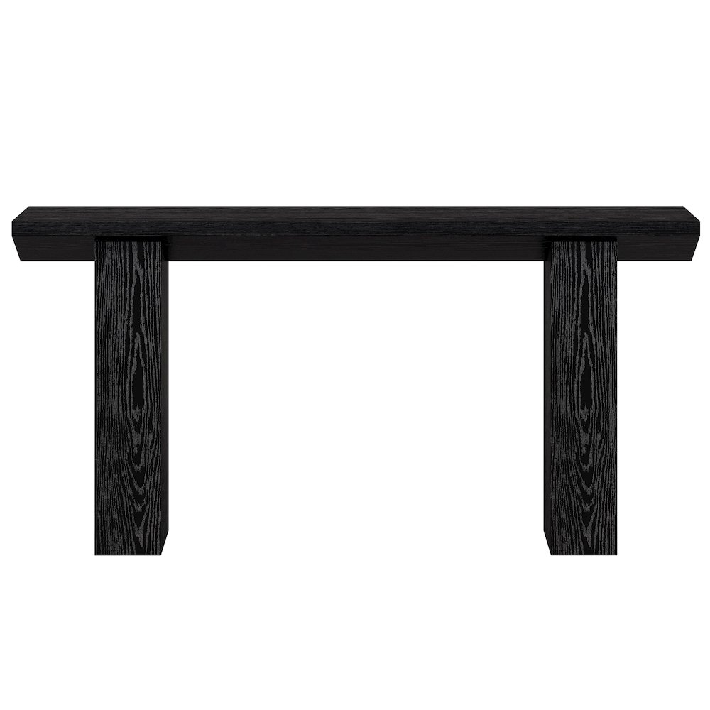 Emoottoo 63" Industrial Farmhouse Extra Long Black Wood Console Table ...