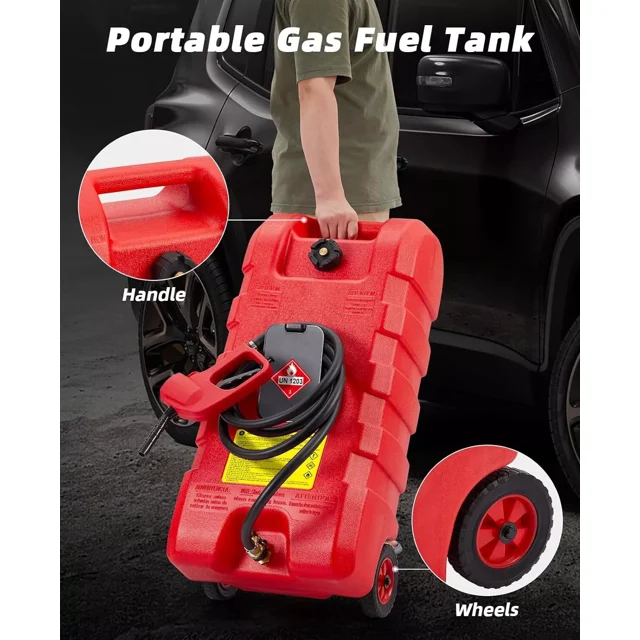 Emorefun 15 Gallon Portable Moving Gas Caddy Fuel Storage Saving Tank W ...