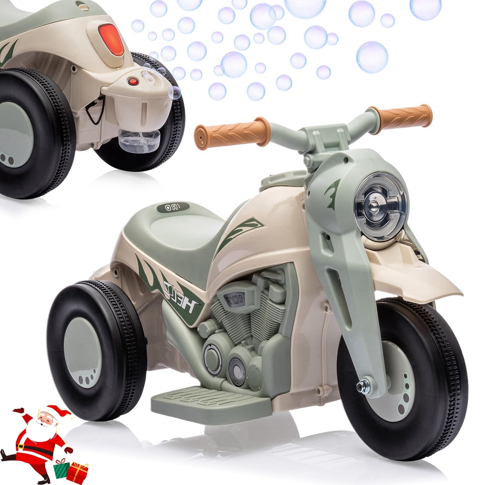Emorefun 6V Battery Powered Kids Motorcycle,3 Wheels Electric Bubble ...