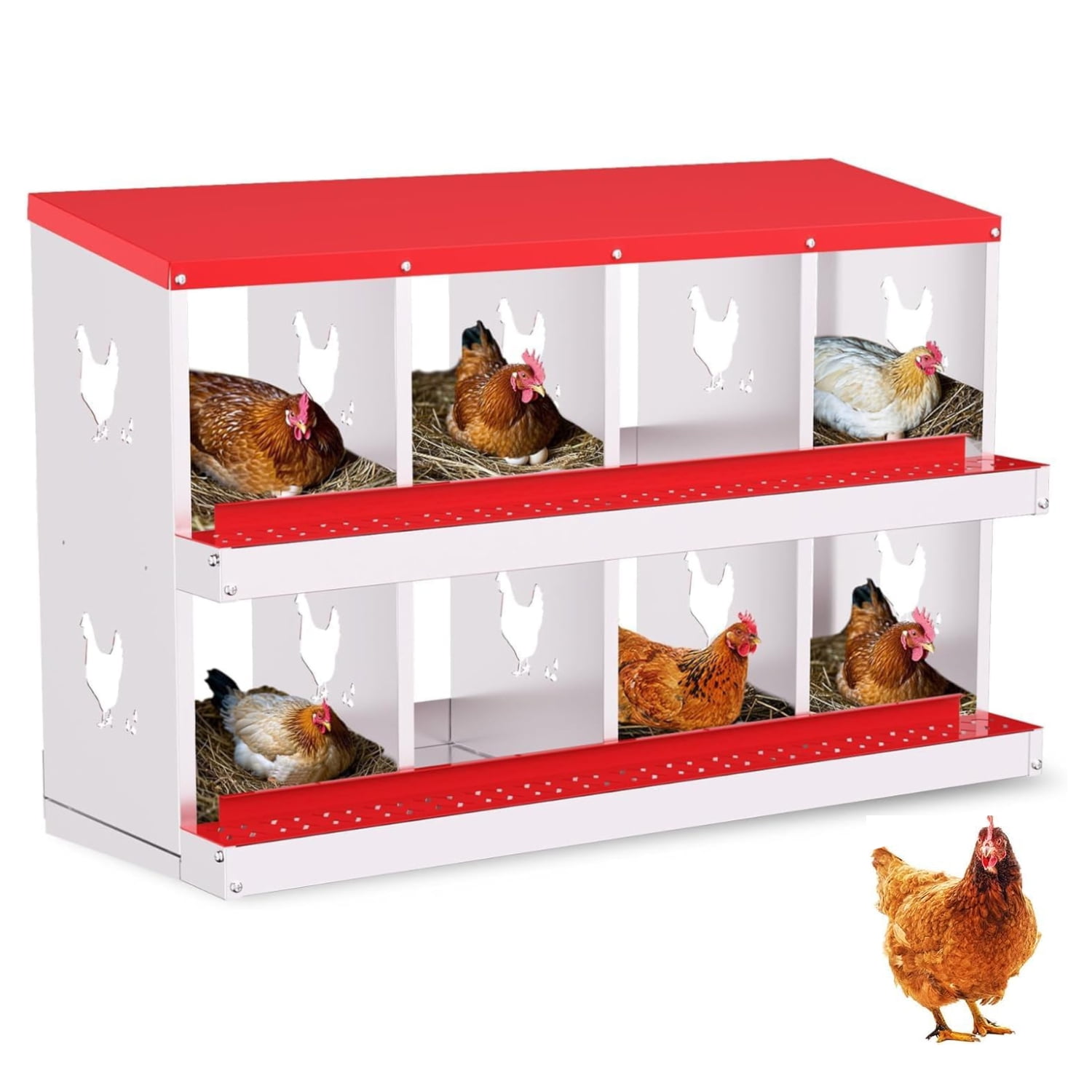 Emorefun Chicken Nesting Boxes with 8 Compartments, Heavy-Duty Egg ...