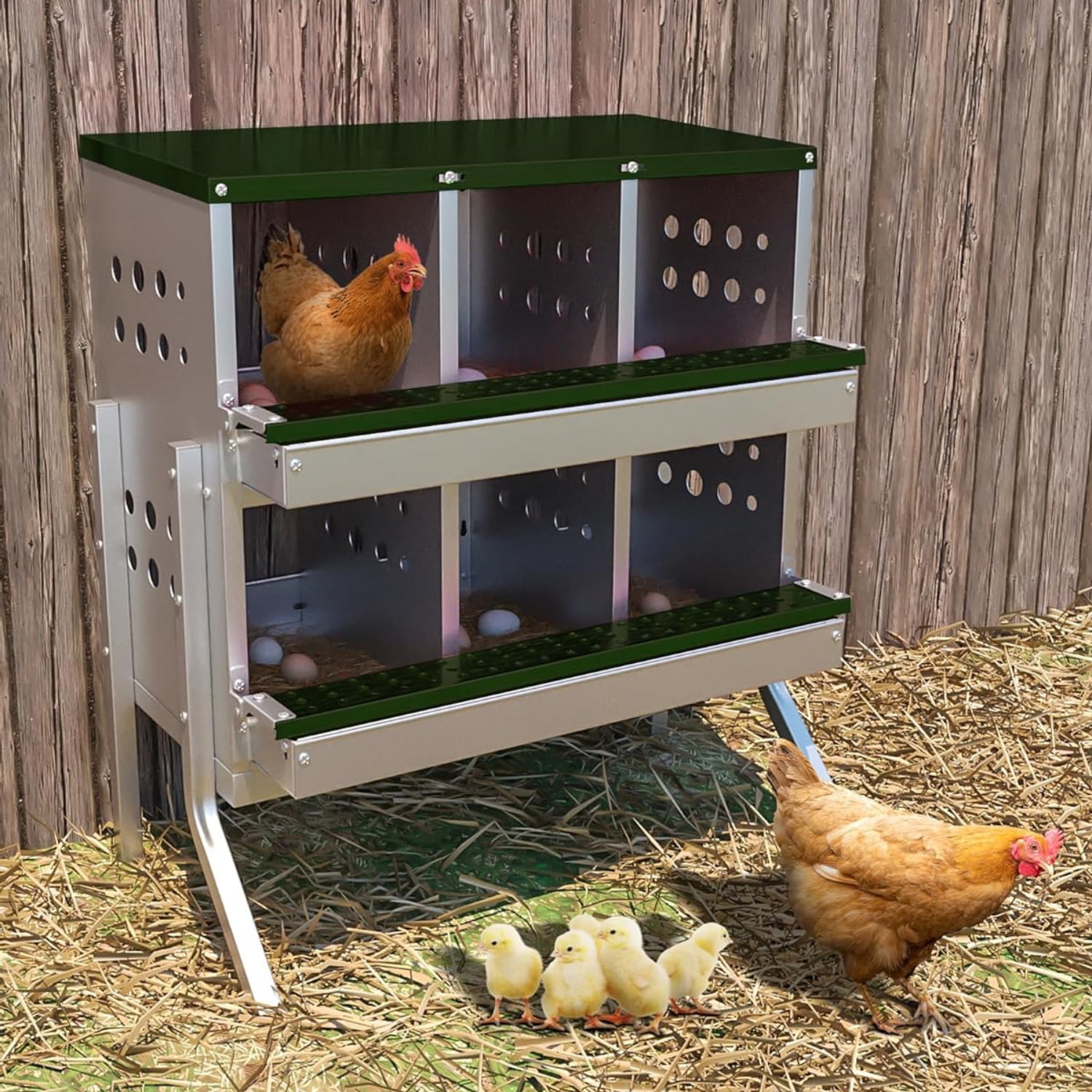 Emorefun Nesting Boxes for Chickens, Roll Away Chicken Laying Boxes ...