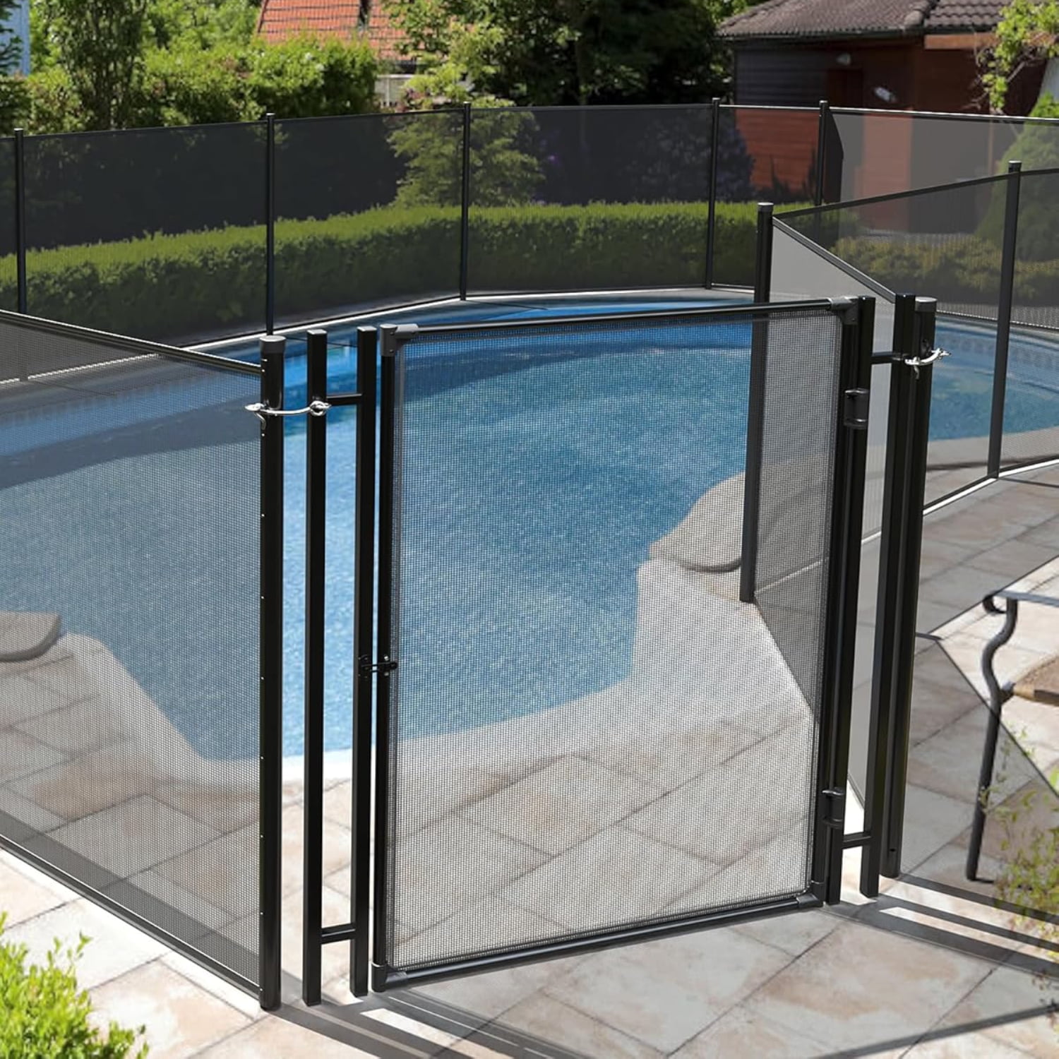 Emorefun Pool Fence Gate with Lock, 4' x 2.5' Pool Fences for Inground ...