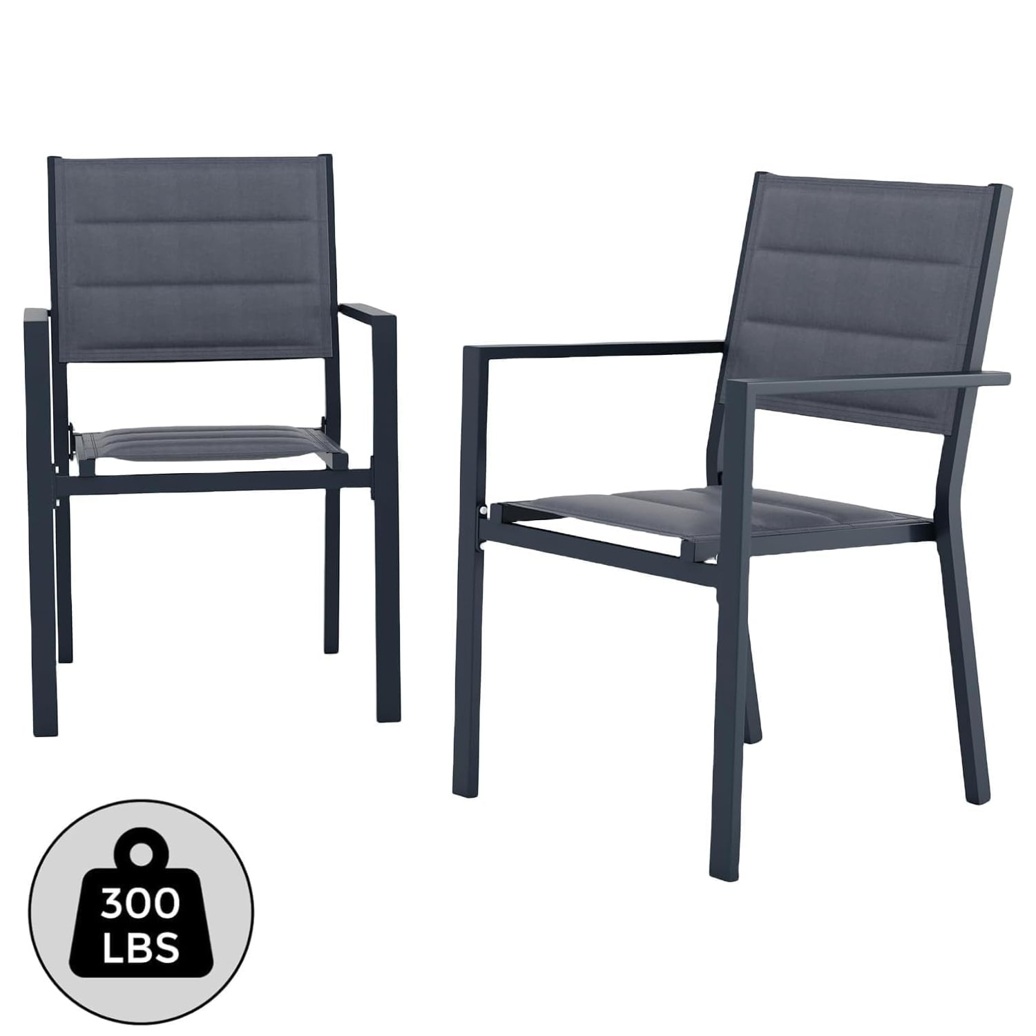 Emorefun Stackable Patio Chairs, Metal Outdoor Chairs with Armrest ...