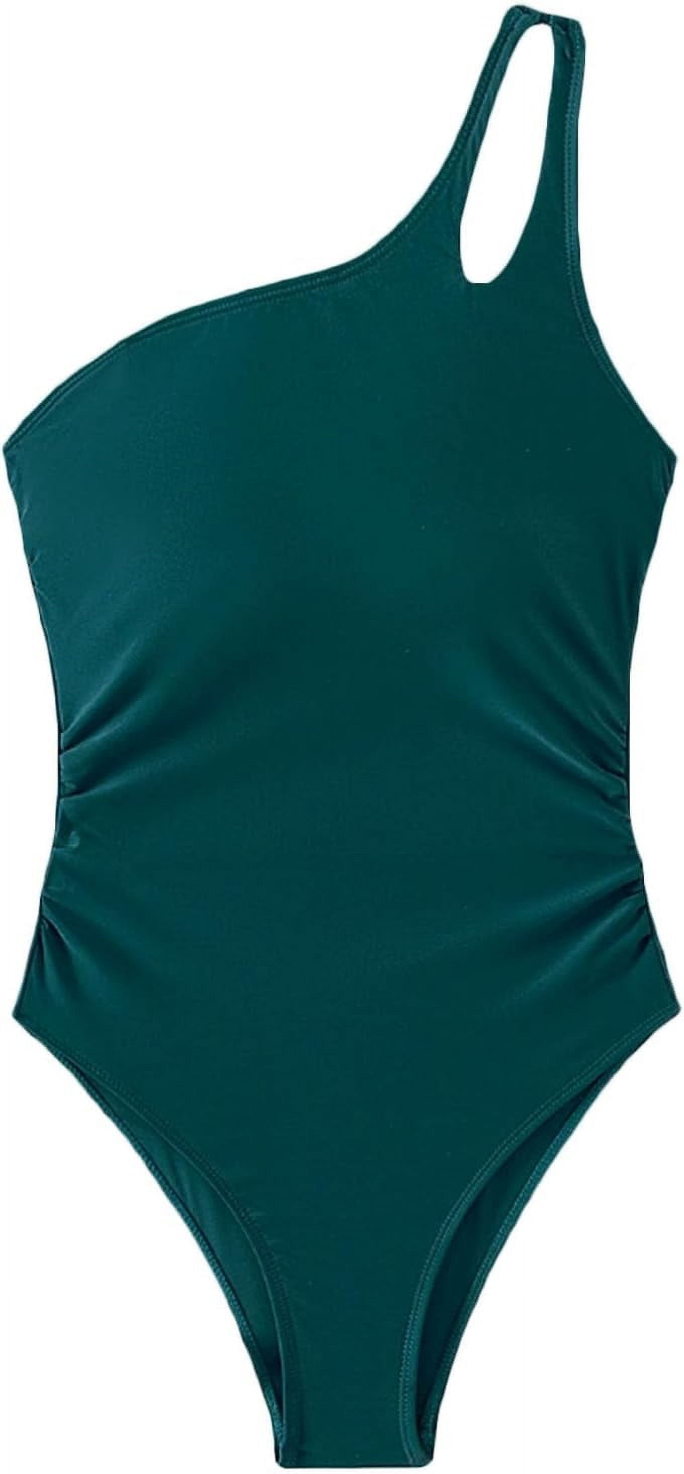 Emoswimsuit One Shoulder One Piece Swimsuit for Women Tummy Control ...