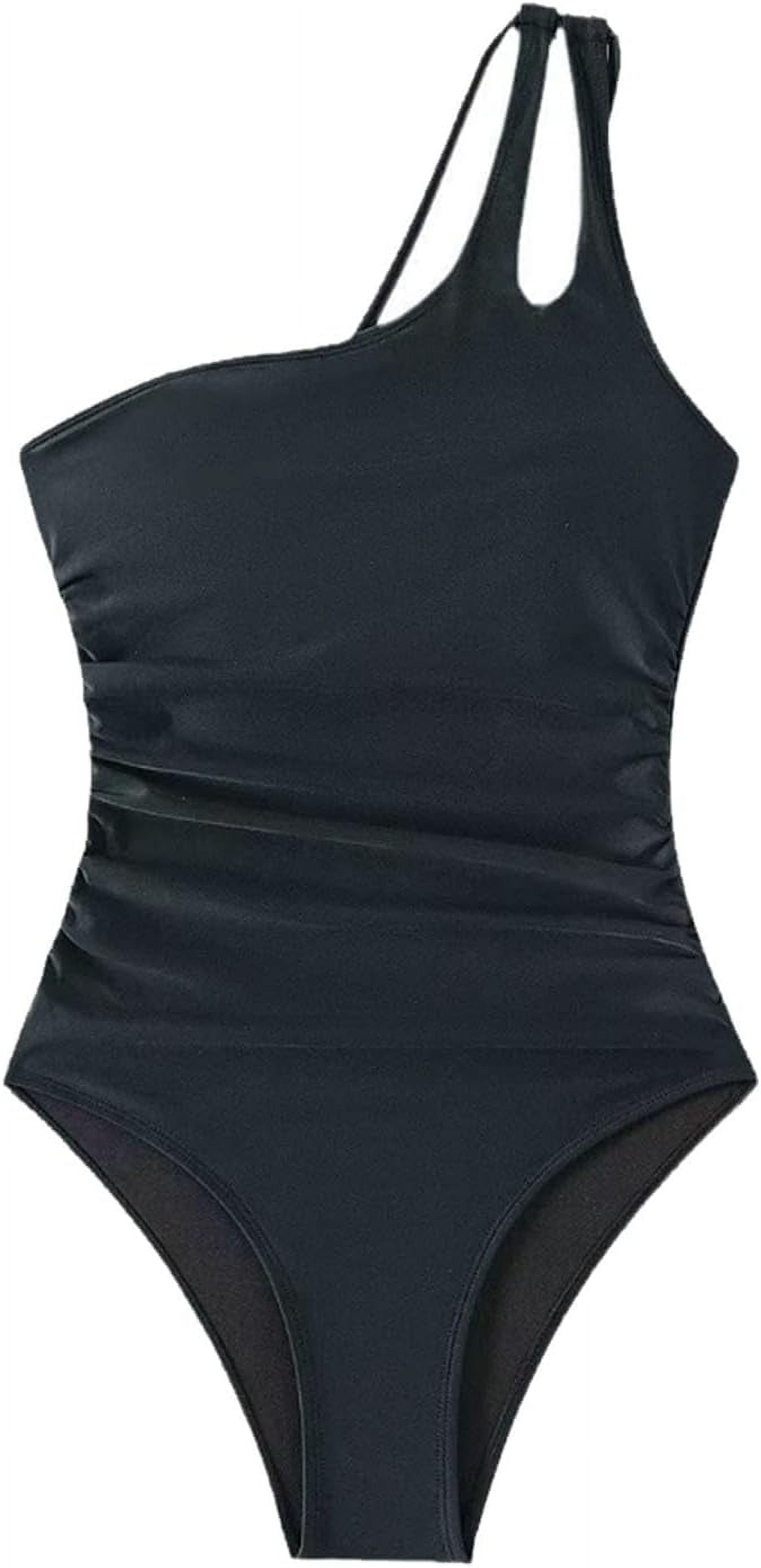 Emoswimsuit One Shoulder One Piece Swimsuit for Women Tummy Control ...