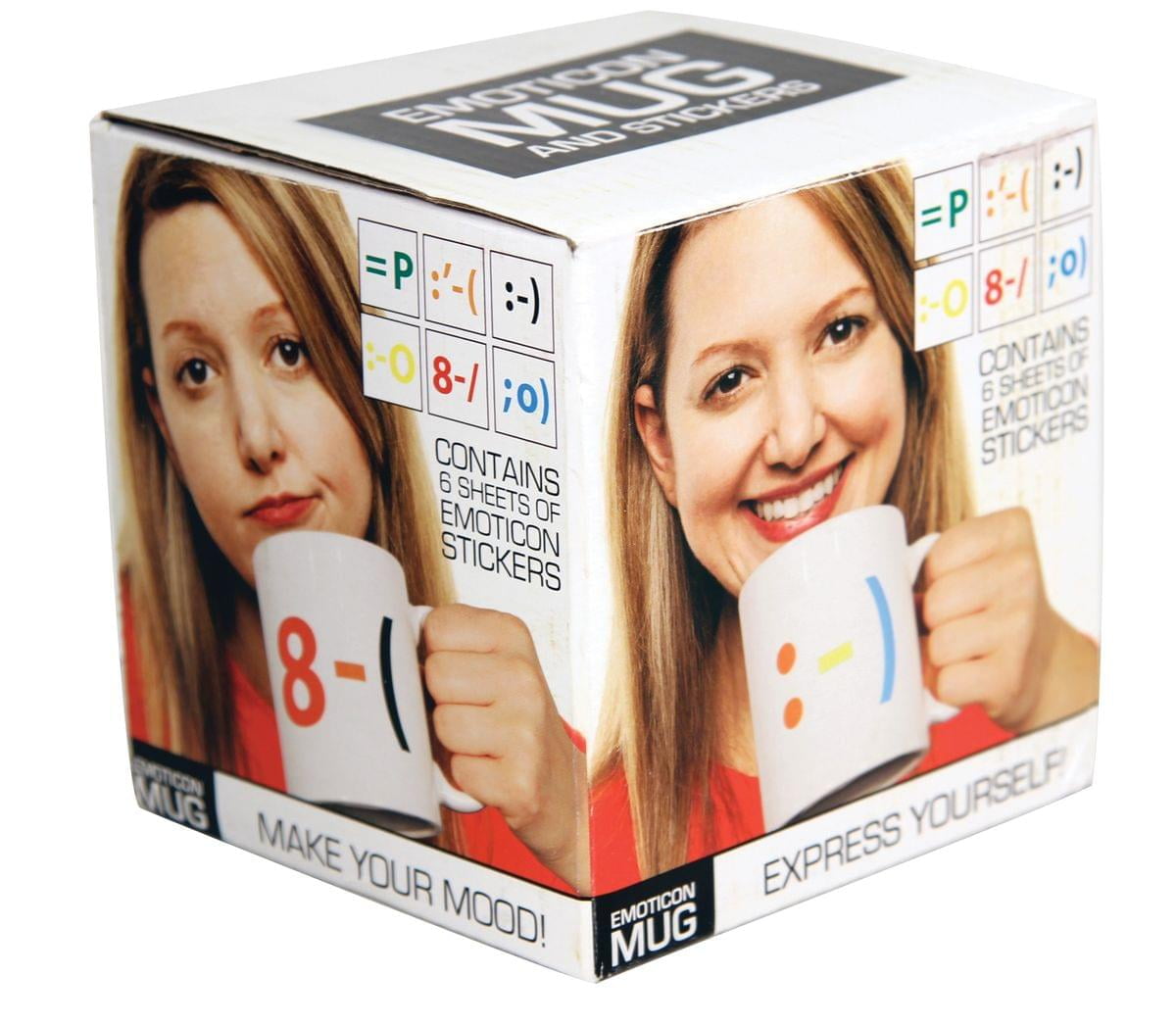 Emoticon Coffee Mug & Stickers - Walmart.com
