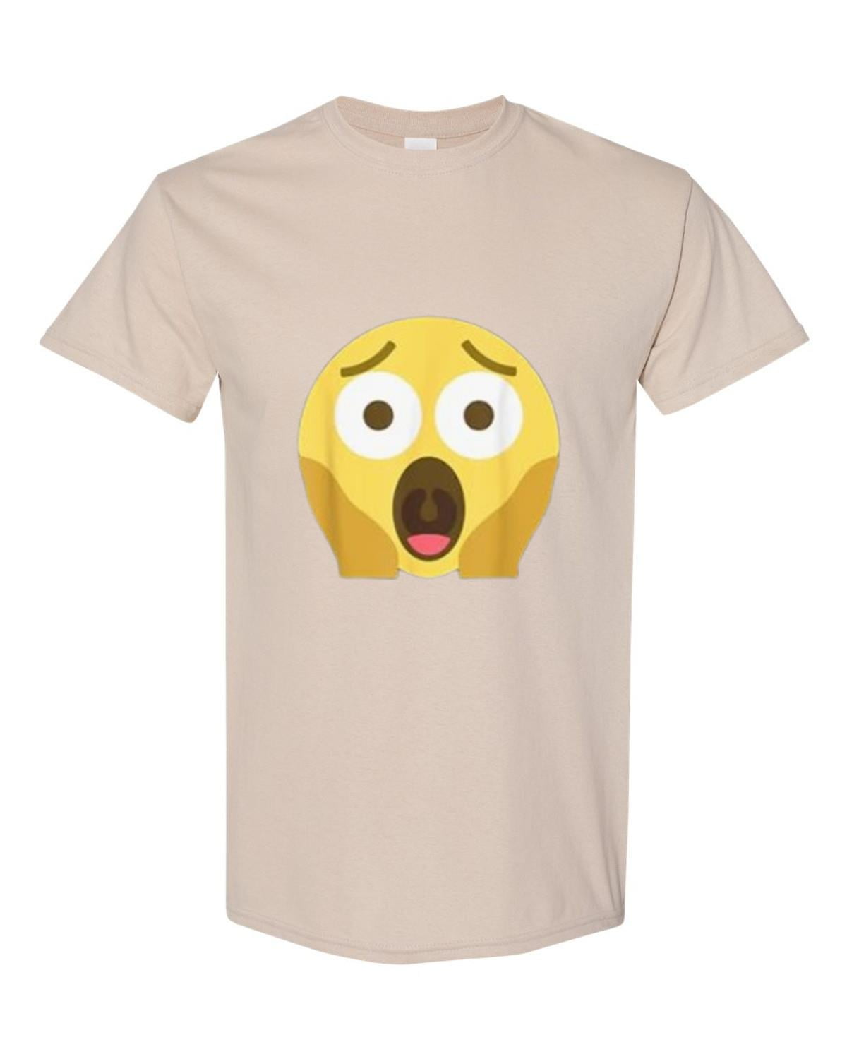 Emoticon Face Screaming in Fear Horror Shock Scared T-Shirt, for men ...