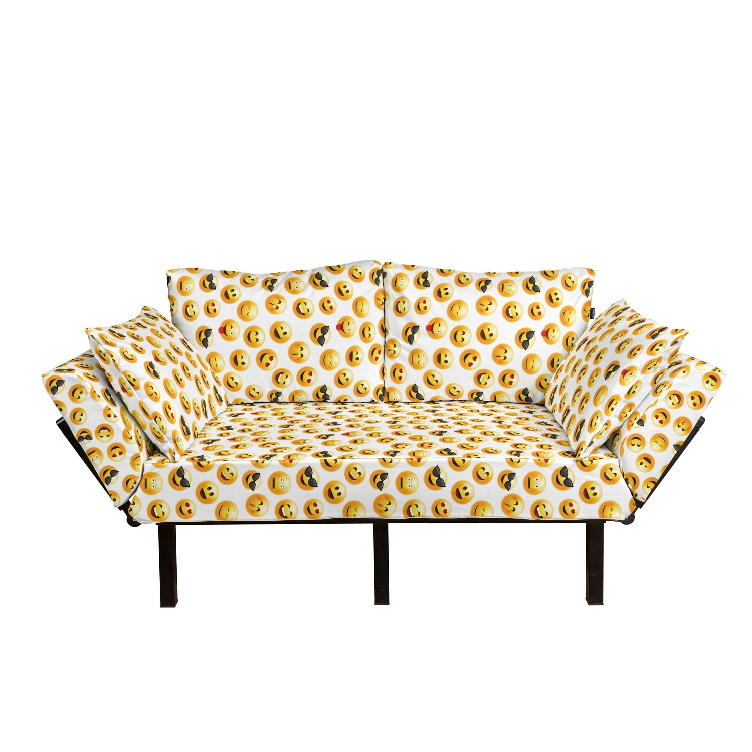 Emoticon Futon Couch, Smiling Face Character Illustration Feeling Happy ...