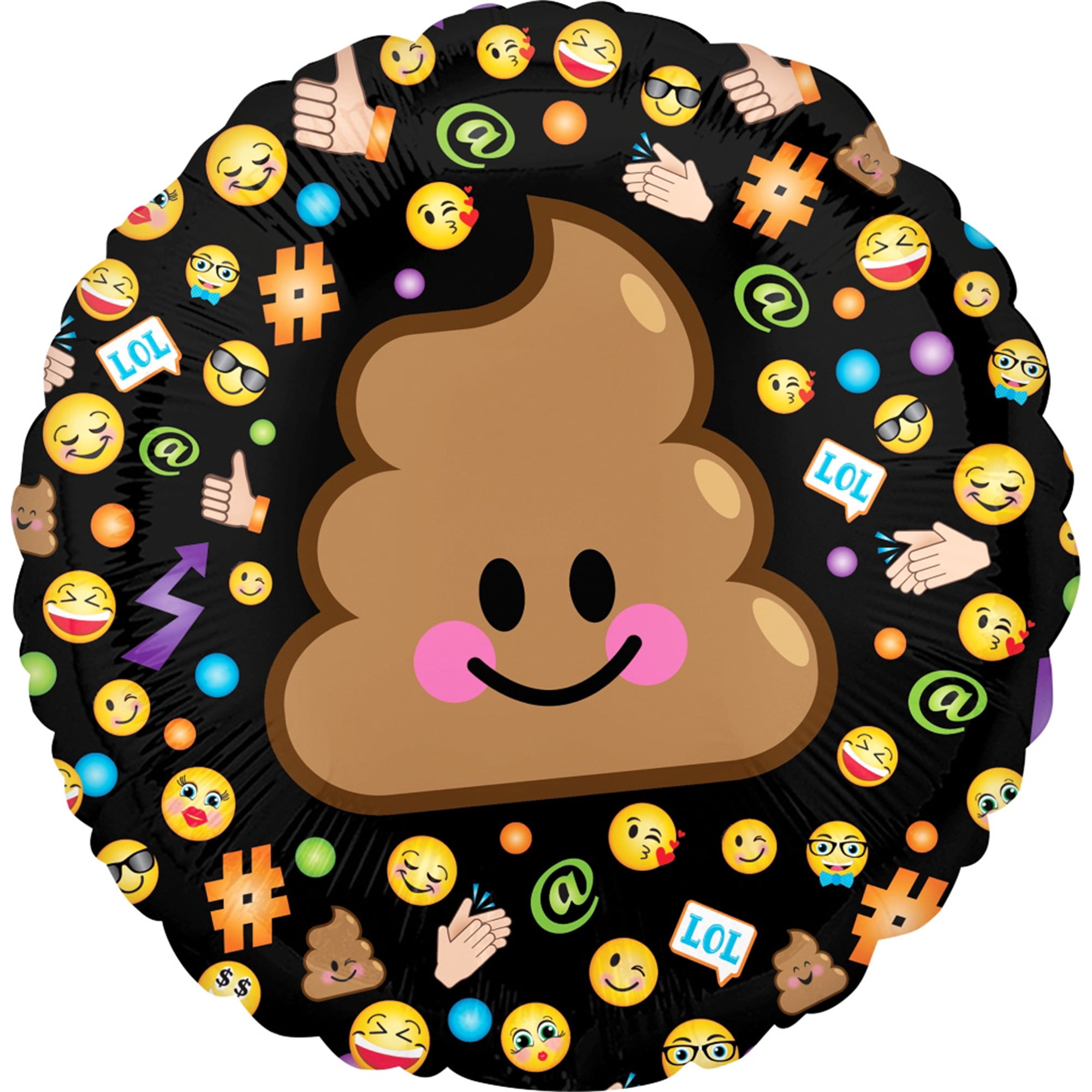 Emoticon Poop Emoji Foil Balloon 18" - Walmart.com