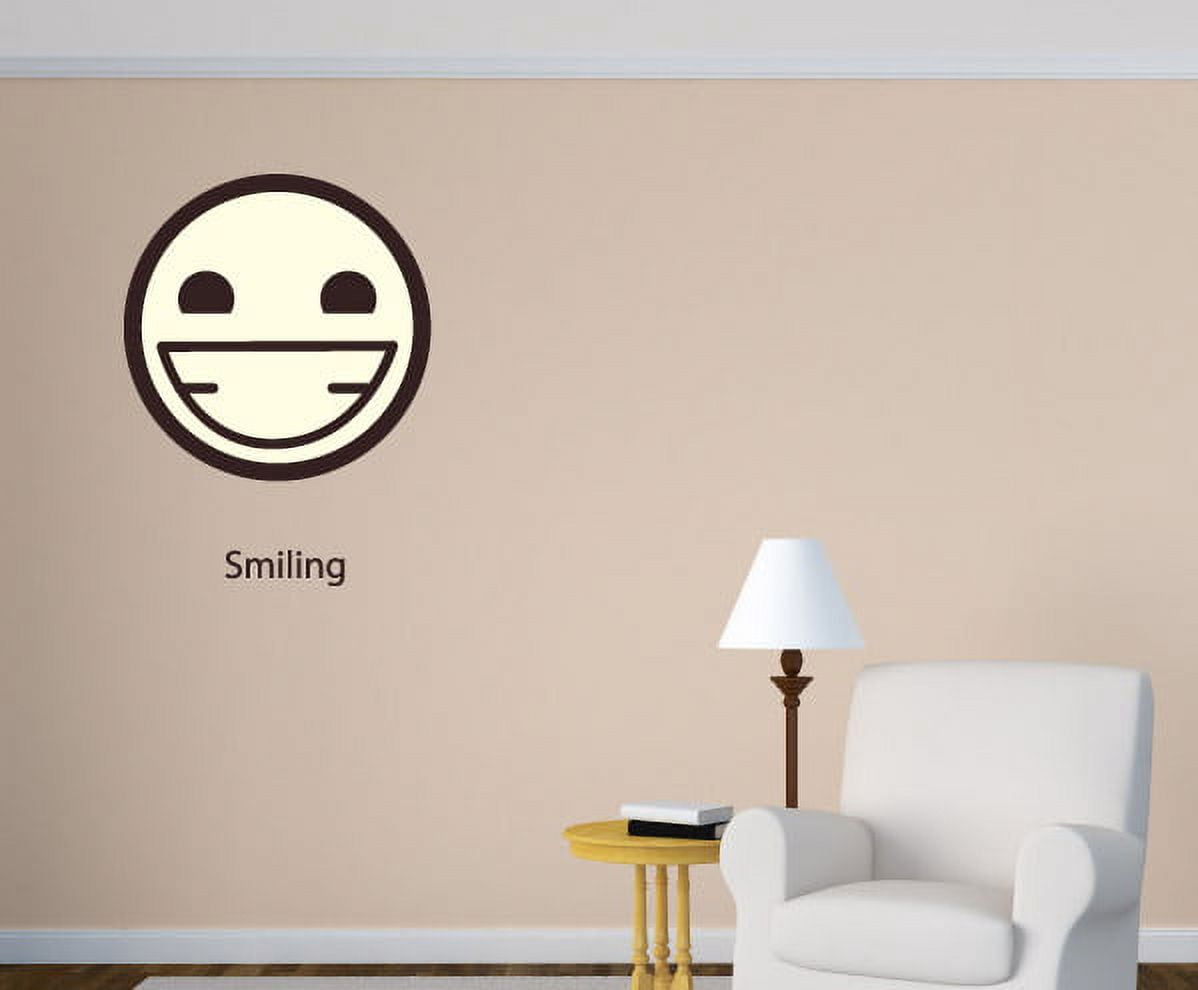 Emoticon Smiling Face Wall Decal - Vinyl Decal - Car Decal - Idcolor083 ...