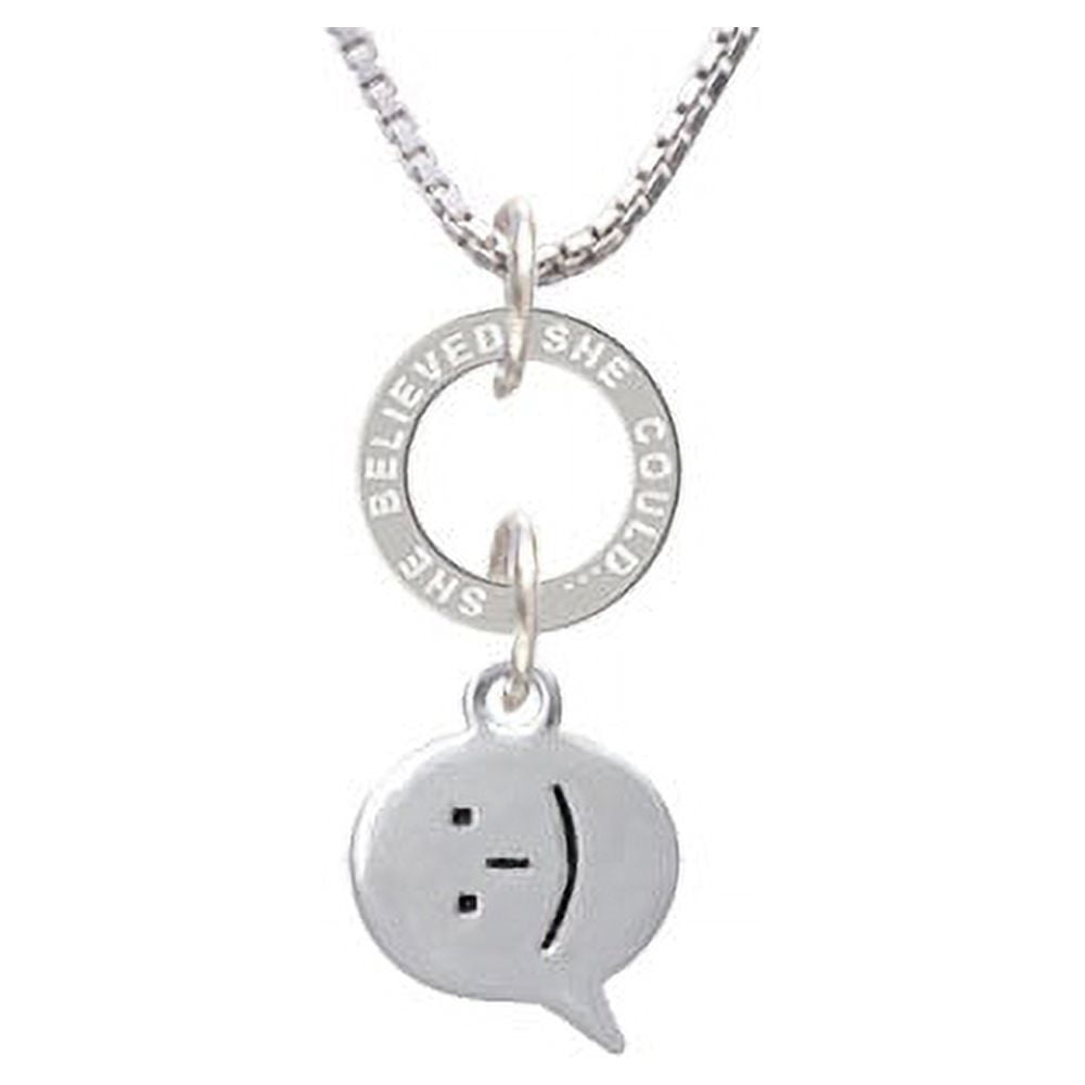 Emoticon :-) - Smiling - She Believed Eternity Ring Necklace - Walmart.com