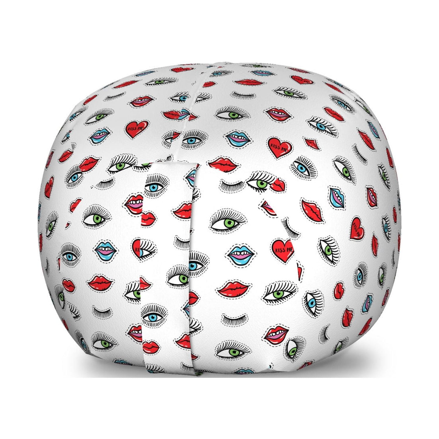 Emoticon Storage Toy Bag Chair, Beauty Illustration of Open Close Eyes ...