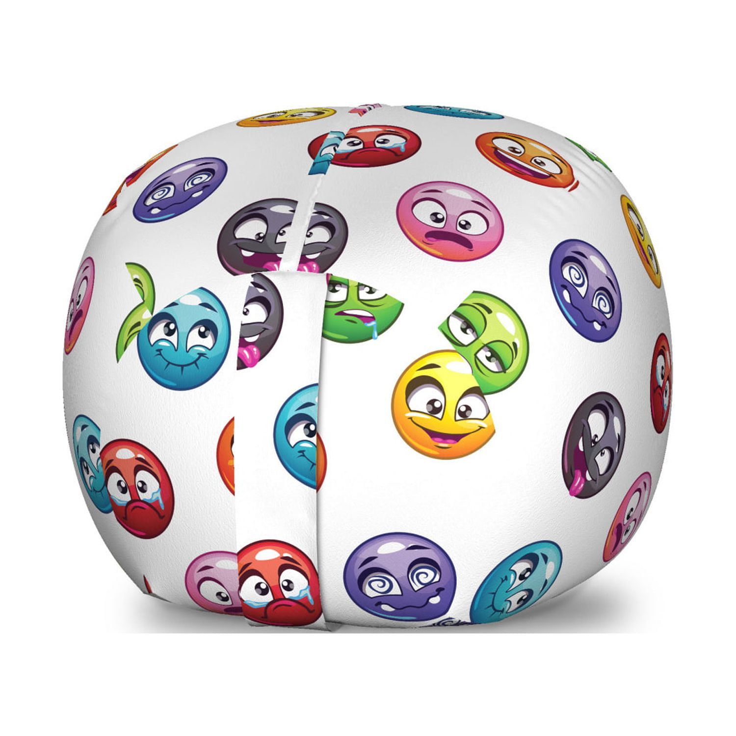 Emoticon Storage Toy Bag Chair, Cartoon Faces in Different Colors ...