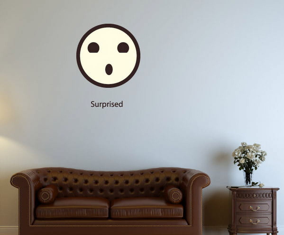 Emoticon Surprised Face Wall Decal - Vinyl Decal - Car Decal ...