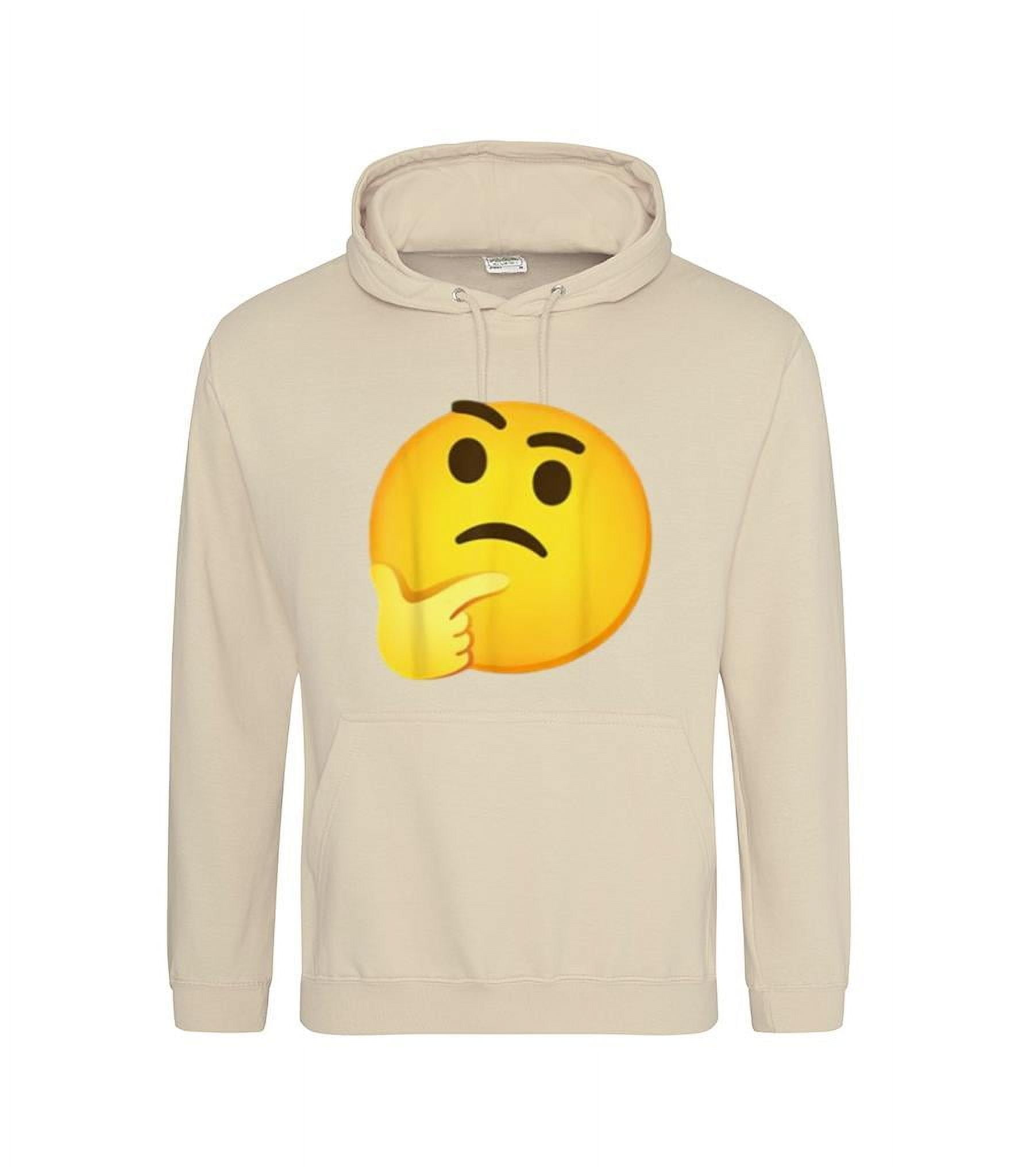Emoticon Thinking Face Thinker Confused Mood Meme Graphic Art Hoodie ...