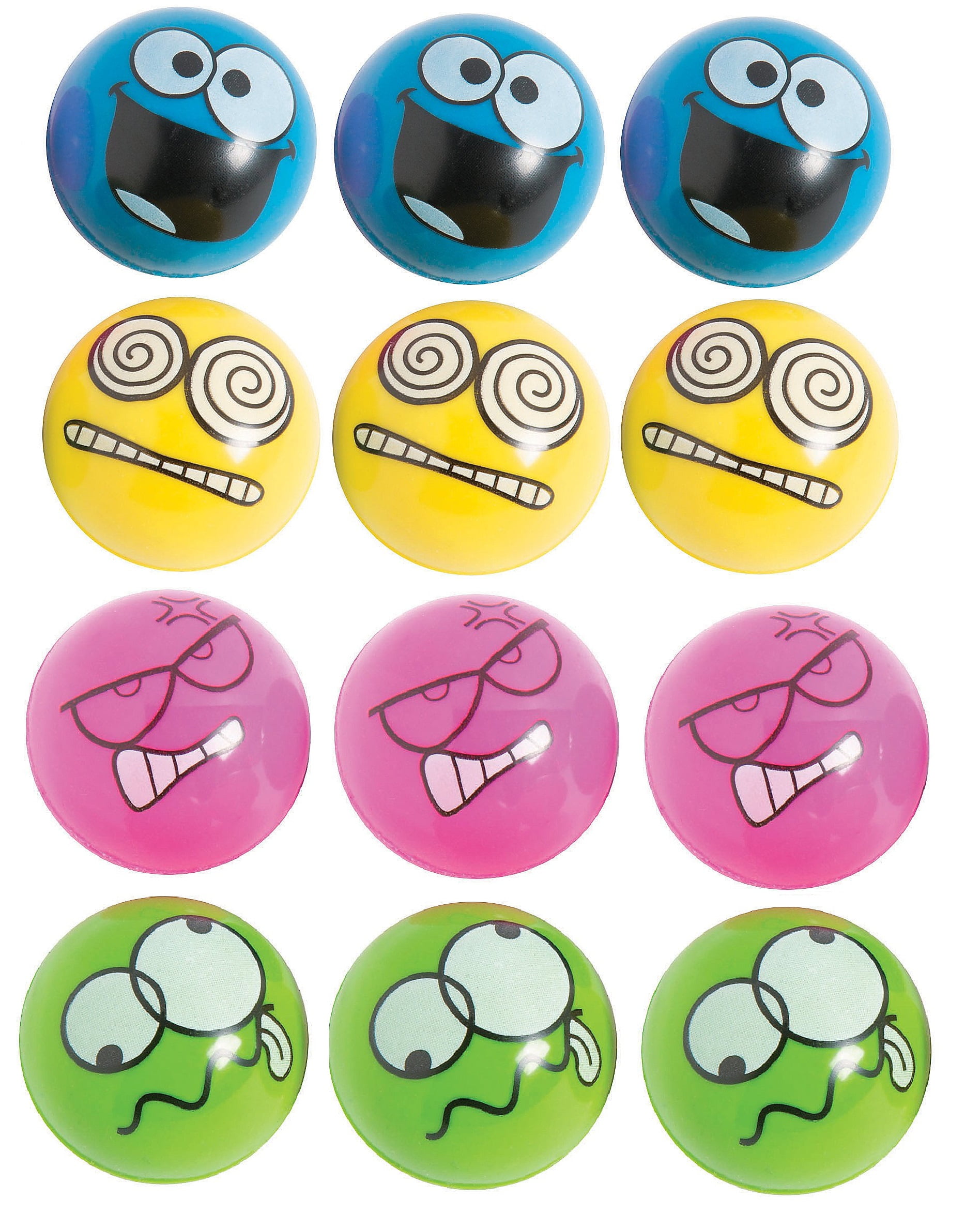 Emotion Bouncing Balls (12 Pack) Rubber. Colorful 1.25" Super Bouncy ...