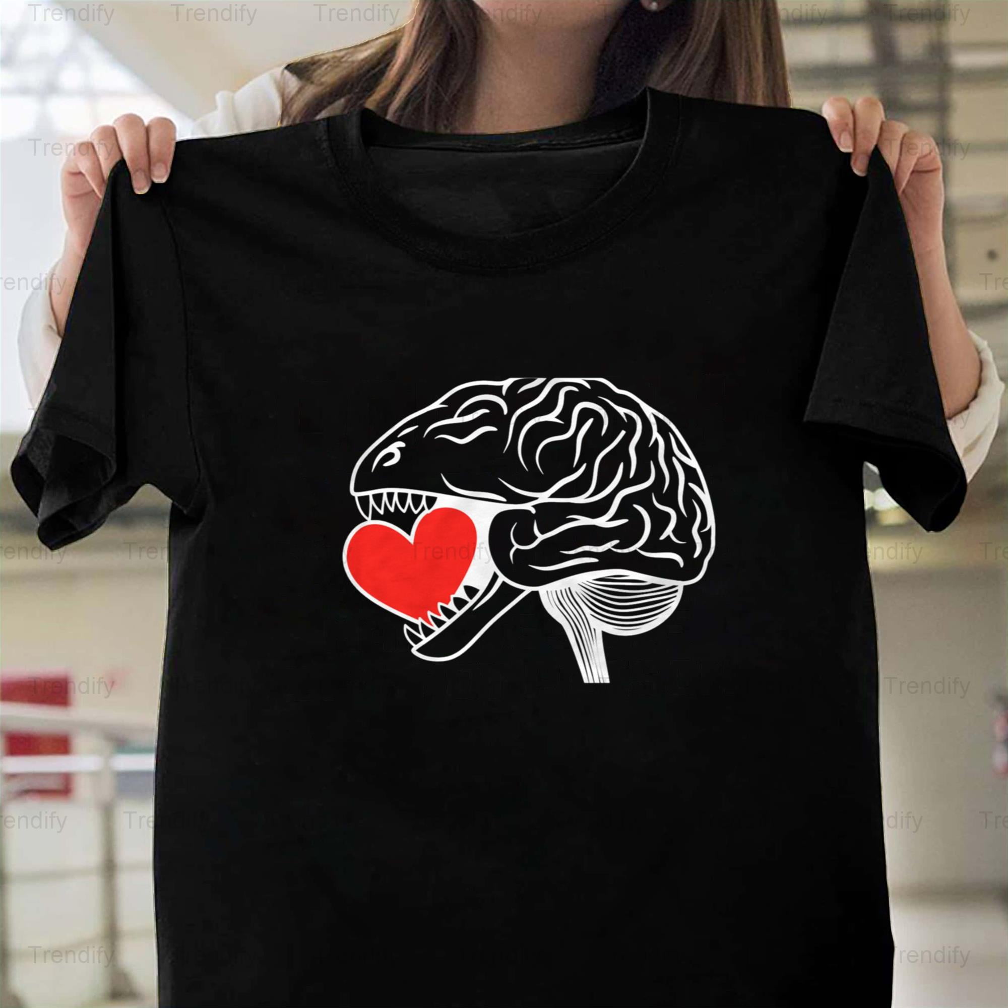 Emotion Devourer Brain Eats Heart Funny Sarcastic Dark H27925 T-Shirt ...
