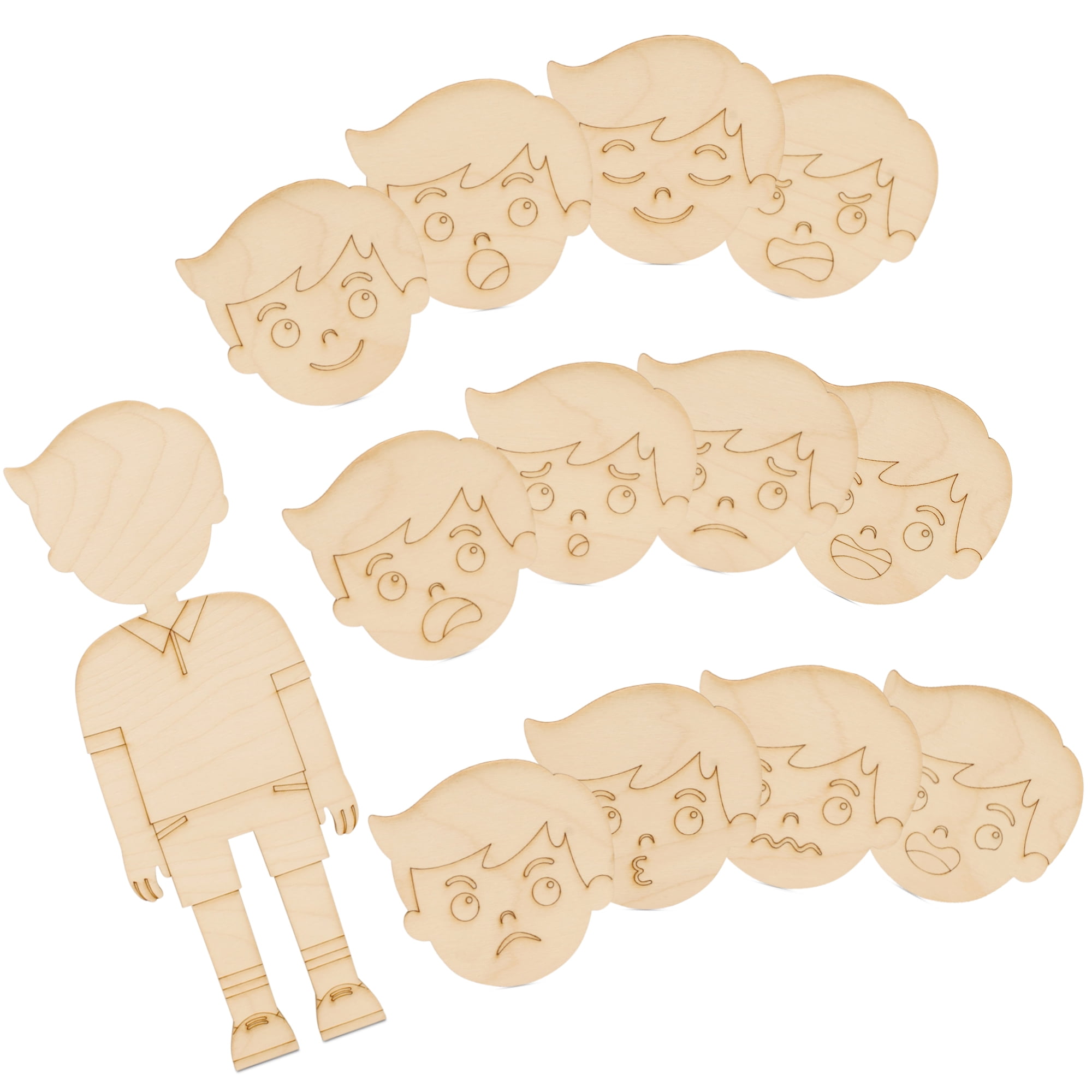 Emotion Faces Cutouts Boy 10-inch, Pack of 1 Sets of 13 Emotion Cards ...