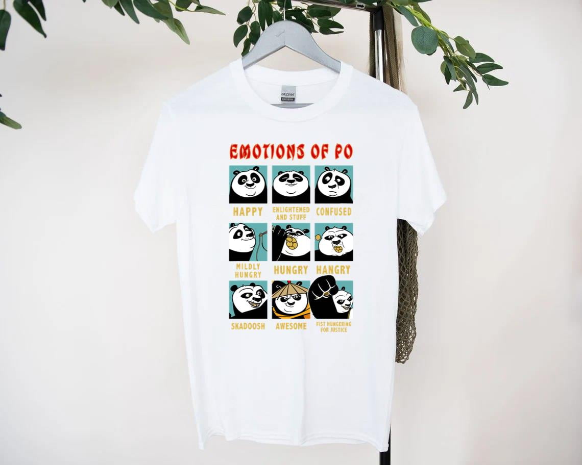 Emotion Of Po Kung Fu Panda Dreamworks Cartoon Movie Merch T-Shirt, for ...