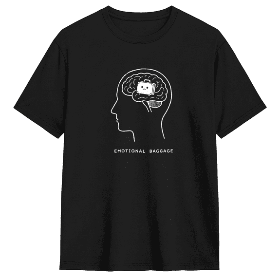 Emotional Baggage Brain Vintage Graphic Tee For Men And Women, Witty ...