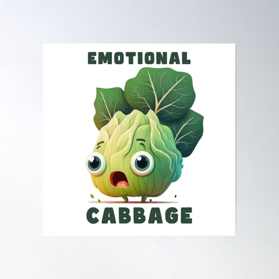Emotional Cabbage Poster Wall Art, Modern Wall Decor, 16x16 UNFRAMED ...