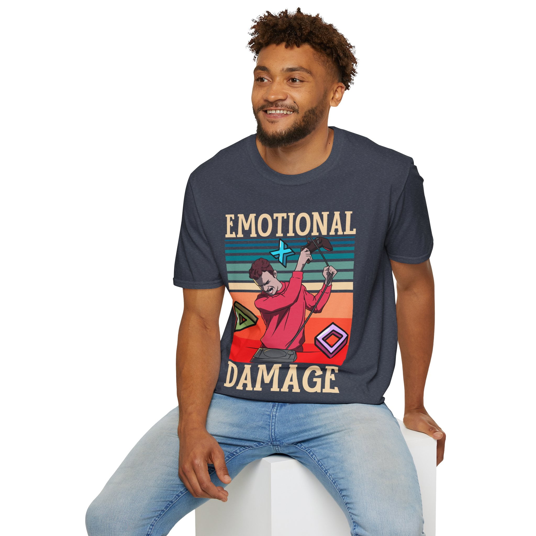 Emotional Damage Meme Angry Gamer Novelty Unisex Softstyle T-Shirt ...