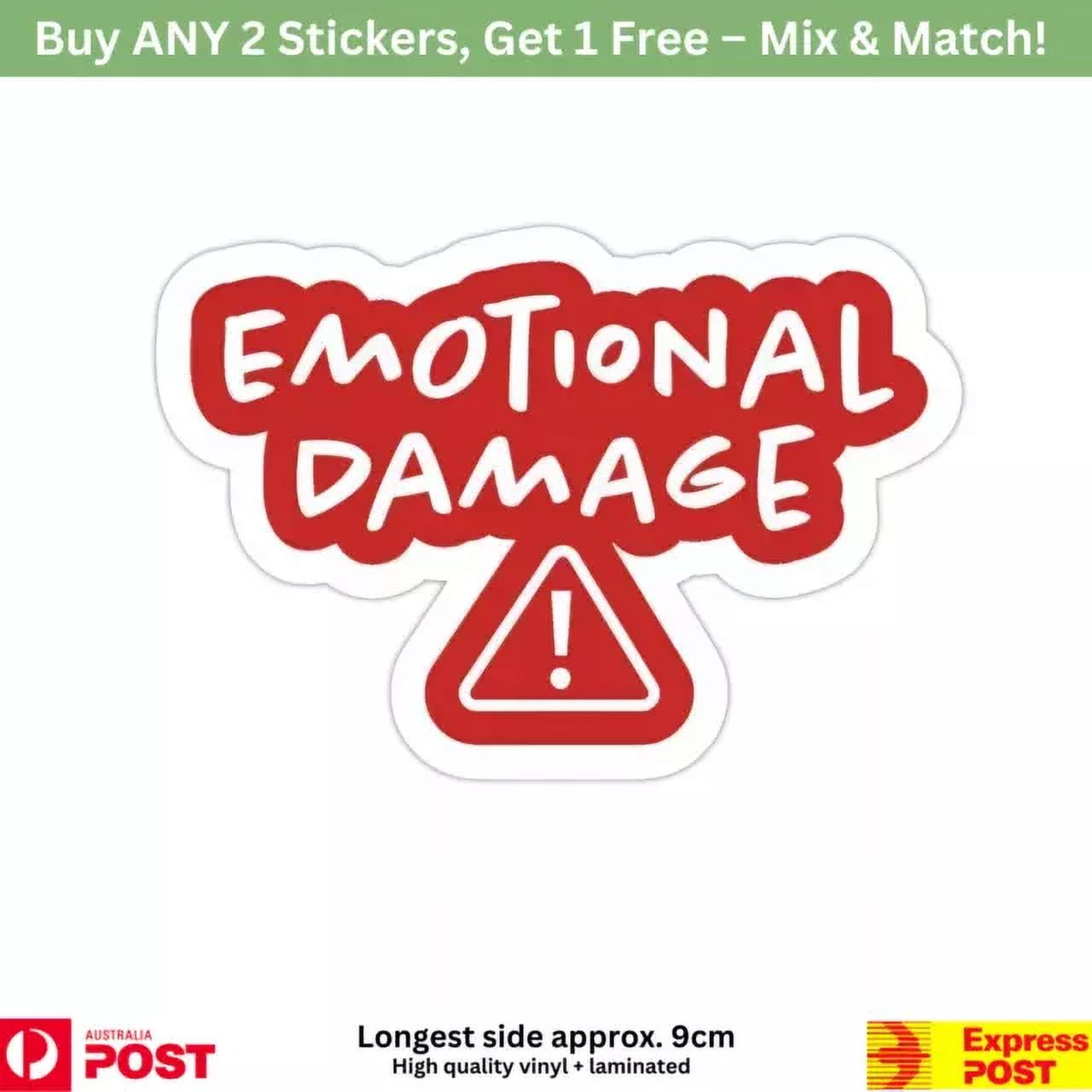 Emotional Damage Quote Sticker Phone Decal Water Bottle Stickers Car ...