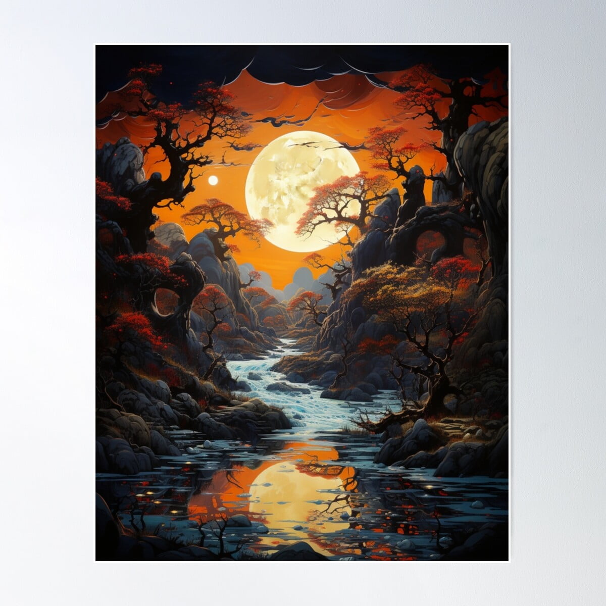 Emotional Resonance: An Abstract Expressionist Waterfall - 2 Poster ...