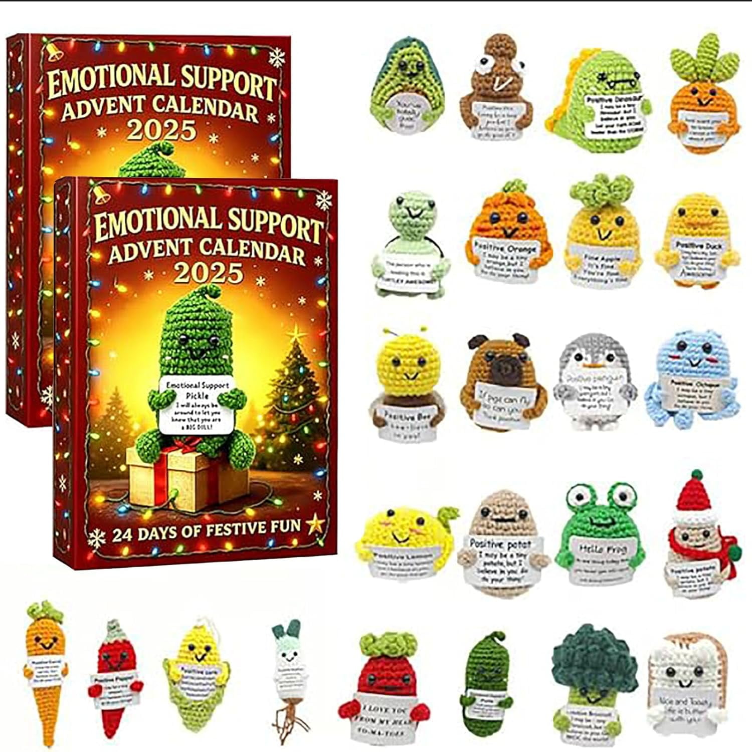 Emotional Support Advent Calendar 2025, 24 Days Christmas Advent ...