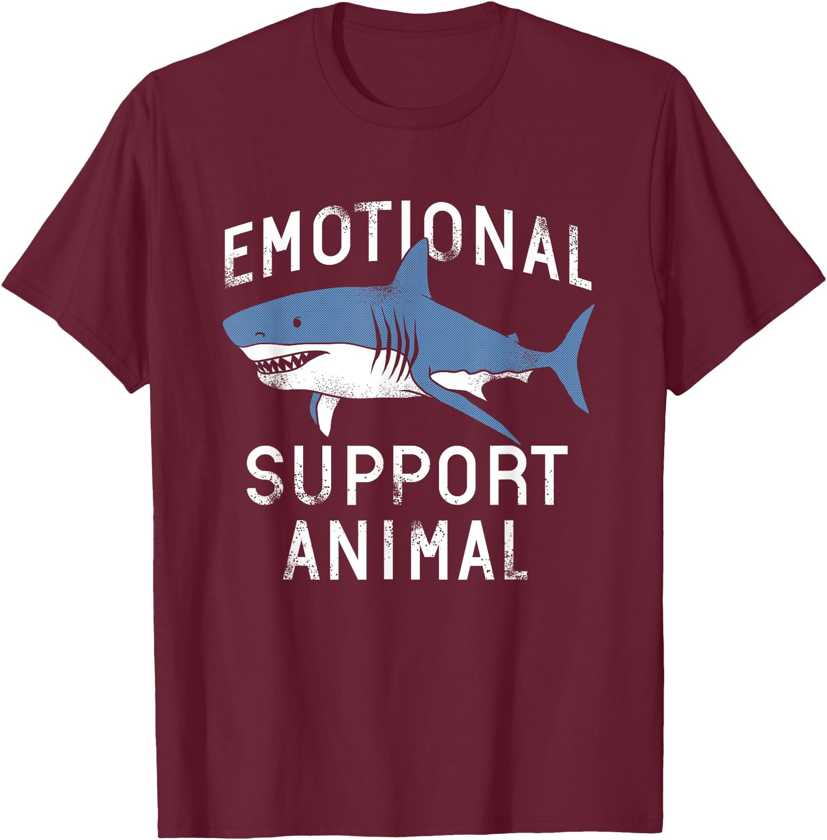 Emotional Support Animal Funny Scary Shark Pun Humor Softstyle Unisex T ...