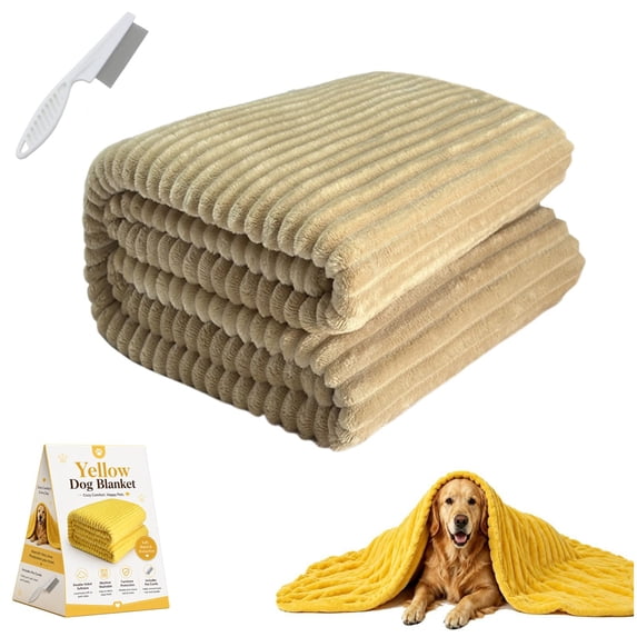 Emotional Support Blanket for Dogs, Yellow Dog Blanket, Solid Color ...